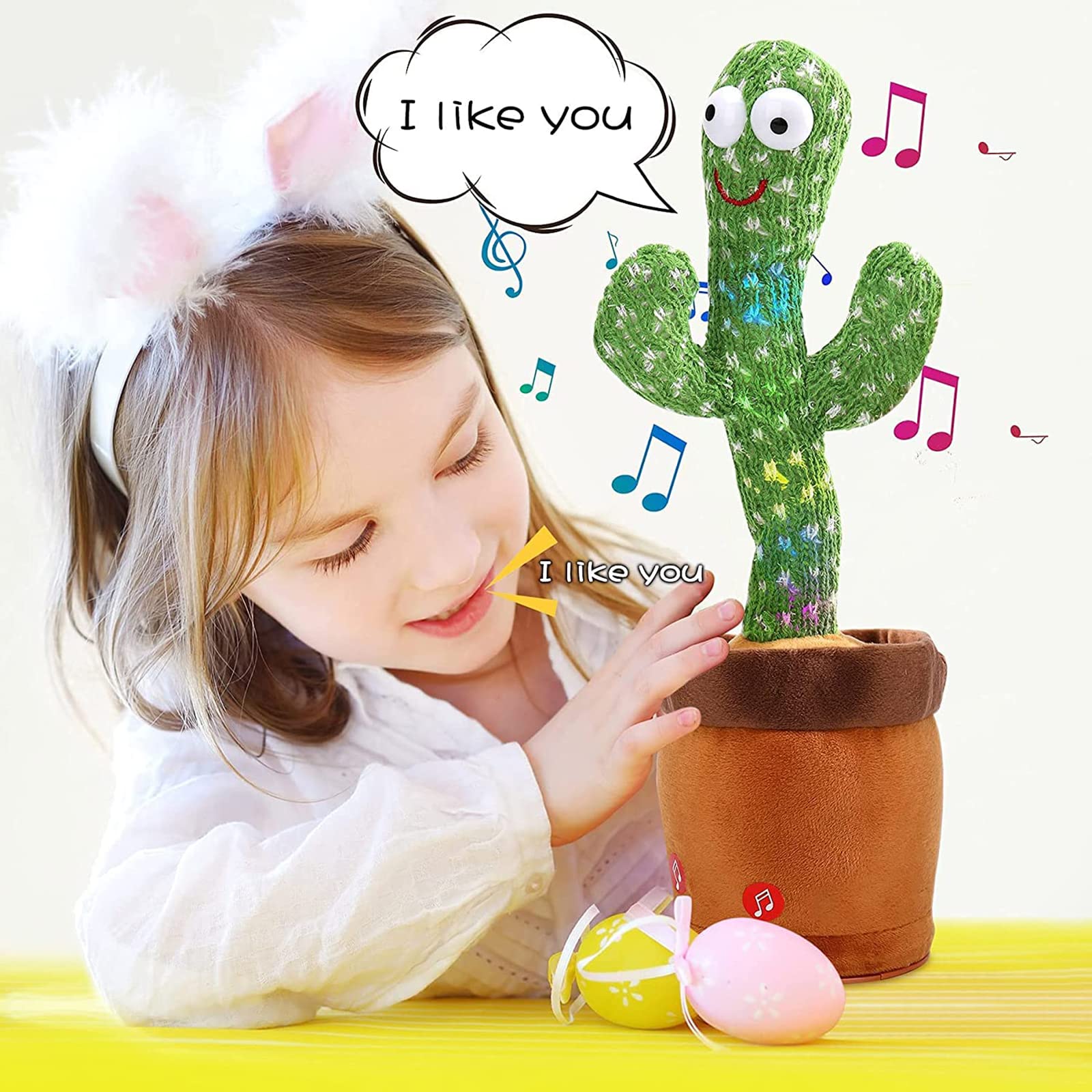 Cactus Toy - Electronic Cactus Toy with Sing, Record and Repeat Functions, Perfect for Baby Boys and Girls and Home Decoration