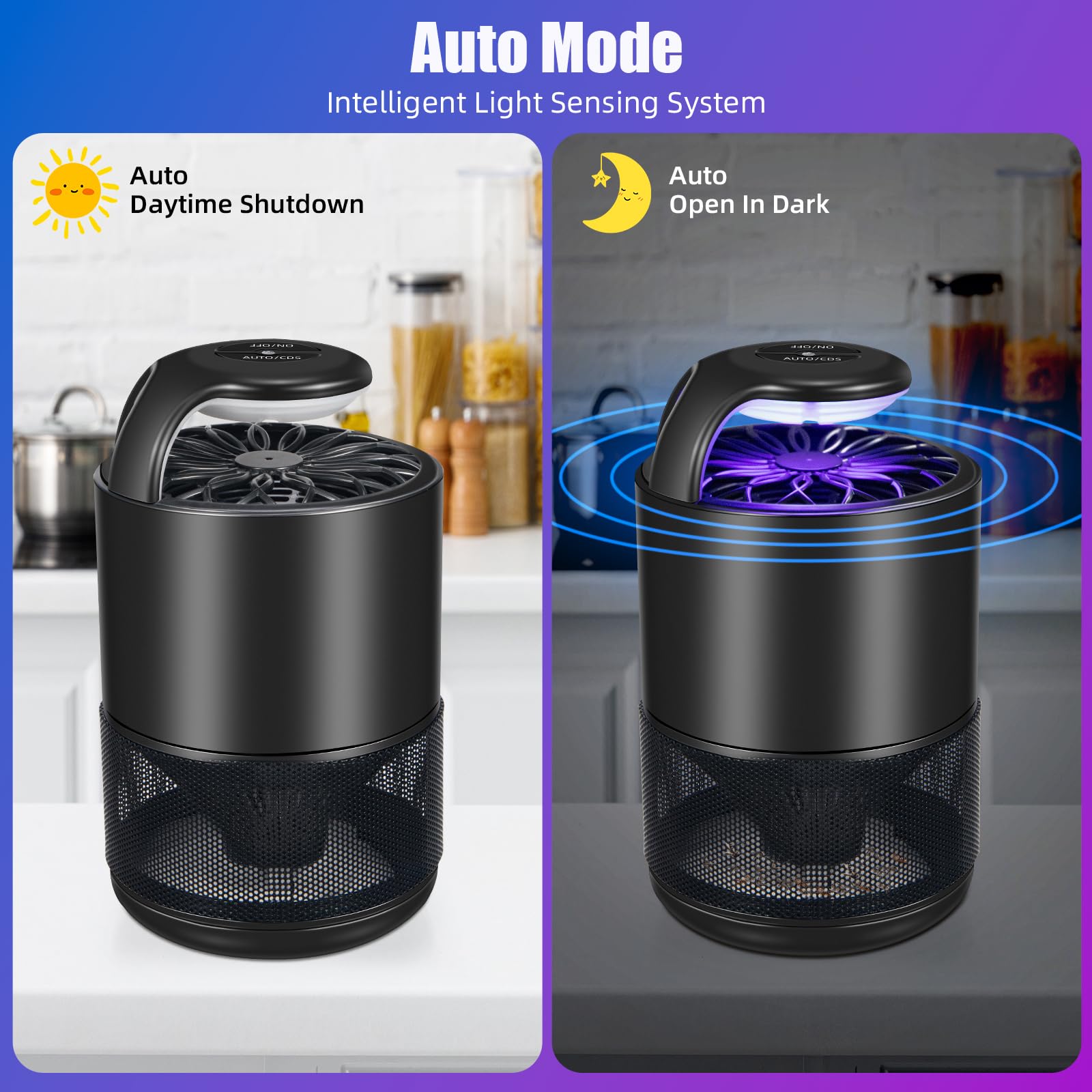 Fly Trap Indoor,Insect Traps Indoor,Automatic Fruit Fly Traps for Indoors Self-Activating Killer for Mosquitos,Gnats,Moths,Fruit Flies for Home,Bug Light Trap Indoor with Suction Bug Light Sticky Glue