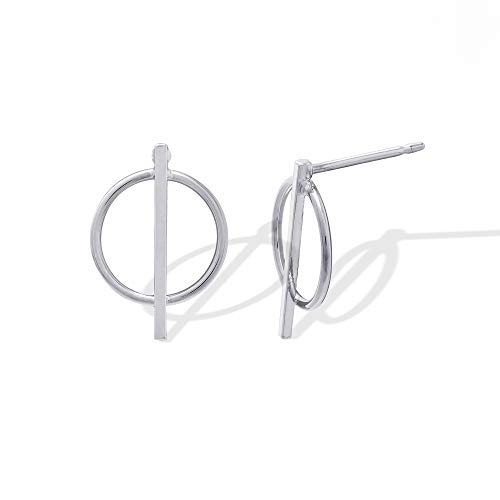 Boma Jewelry Sterling Silver Circle Bar Geometric Stud Earrings