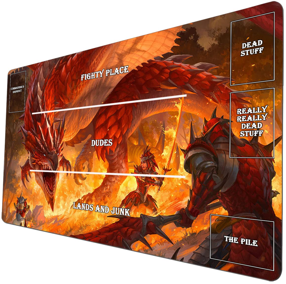 Dragon Hunter 099,Board Game MTG Playmat,TCG mats 23.6x13.8 inches,Trading Card Game Playmat with Zones
