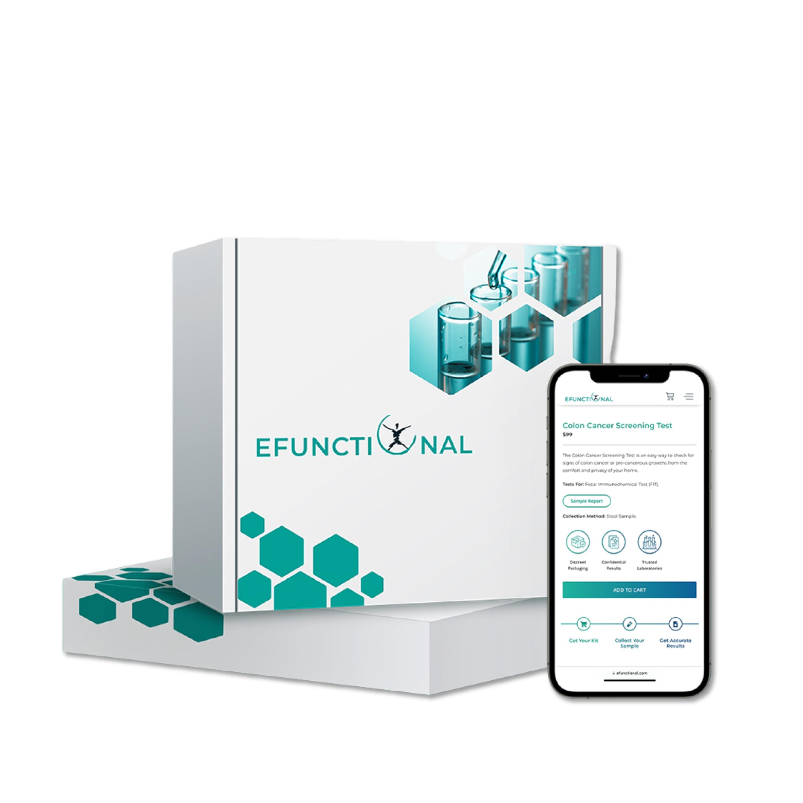 eFunctional Colon Cancer Screening Test: Easy at Home Use, Advanced Accurate Detection Technology, Private & Comfortable, Early Detection Advantage