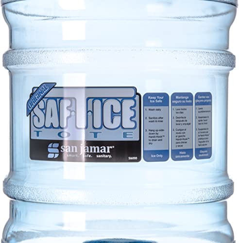 San Jamar SI6000 Saf-T-Ice Plastic Commercial Tote Bucket, 6 Gallon (Pack of 2)