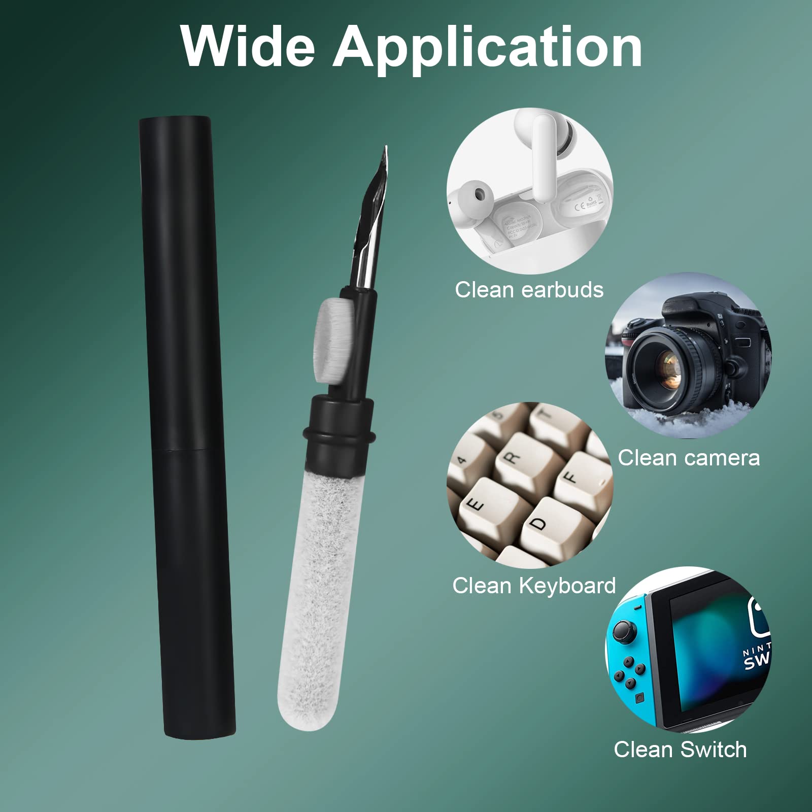 Cleaner Kit for AirPod Pro 1 2 3, AMEAMI Earbud Cleaning Pen Tool for iPhone Samsung Lego Huawei MI Wireless Headphone (Black)