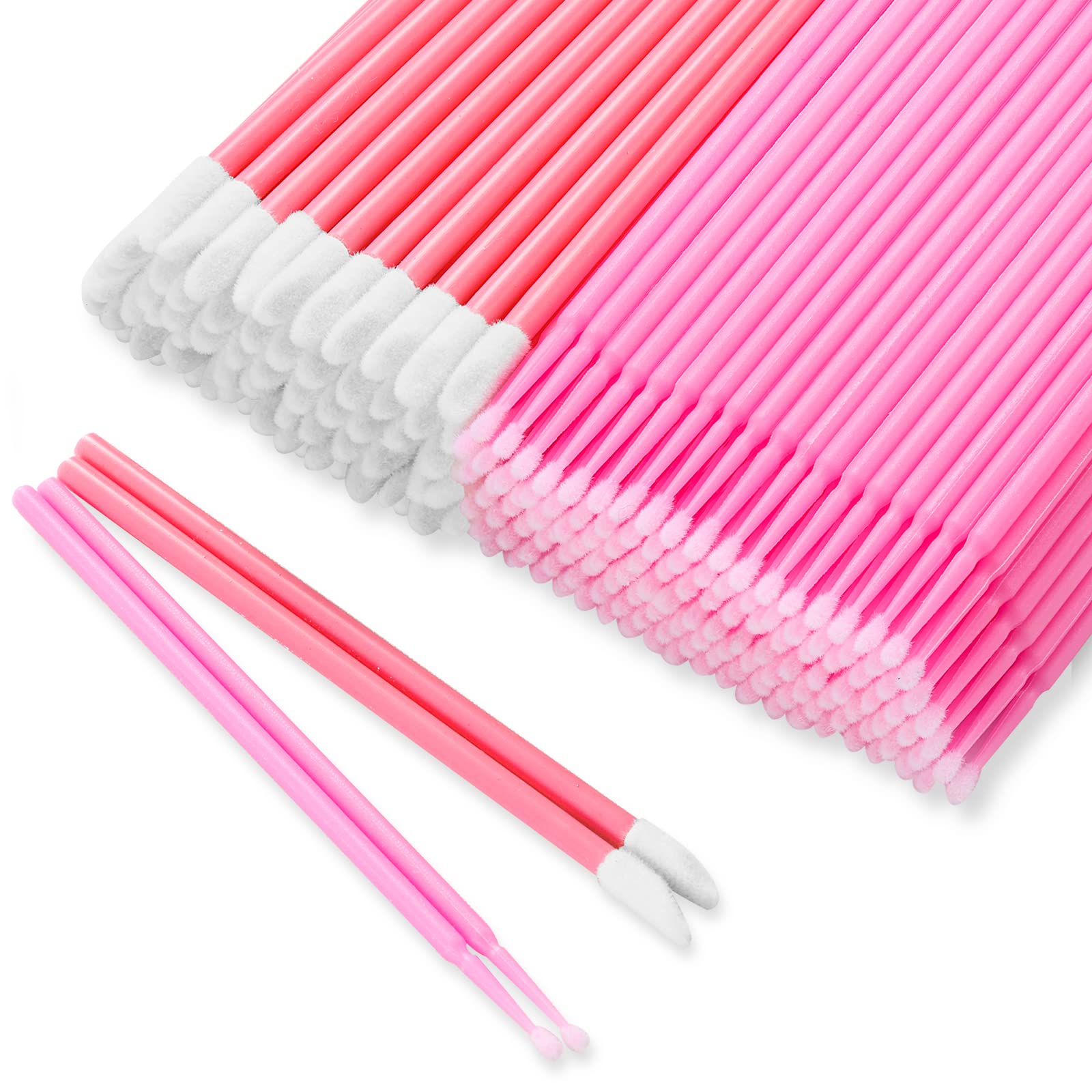 Disposable Lip Brush Lip Gloss and Disposable Microbrush Mascara, Mini Swab Cleaning Mascara, Makeup Beauty Stick Kit Pink (400PCS)