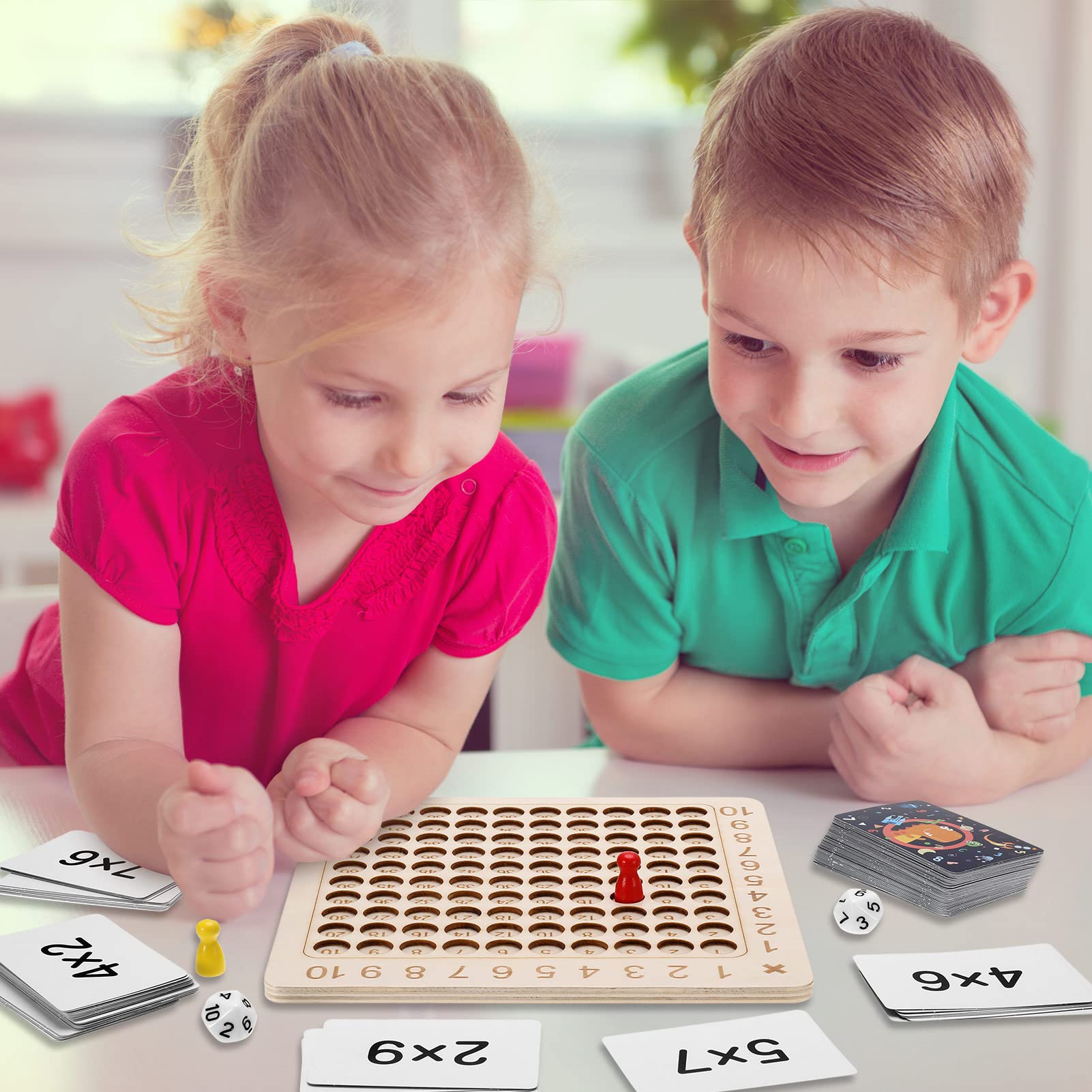 DragonflyDreams Wooden Multiplication Table Board Game Montessori Maths Board, Children Counting Toy Educational Wooden Math Table Board Game for Toddlers Kids Over 3 Years Old