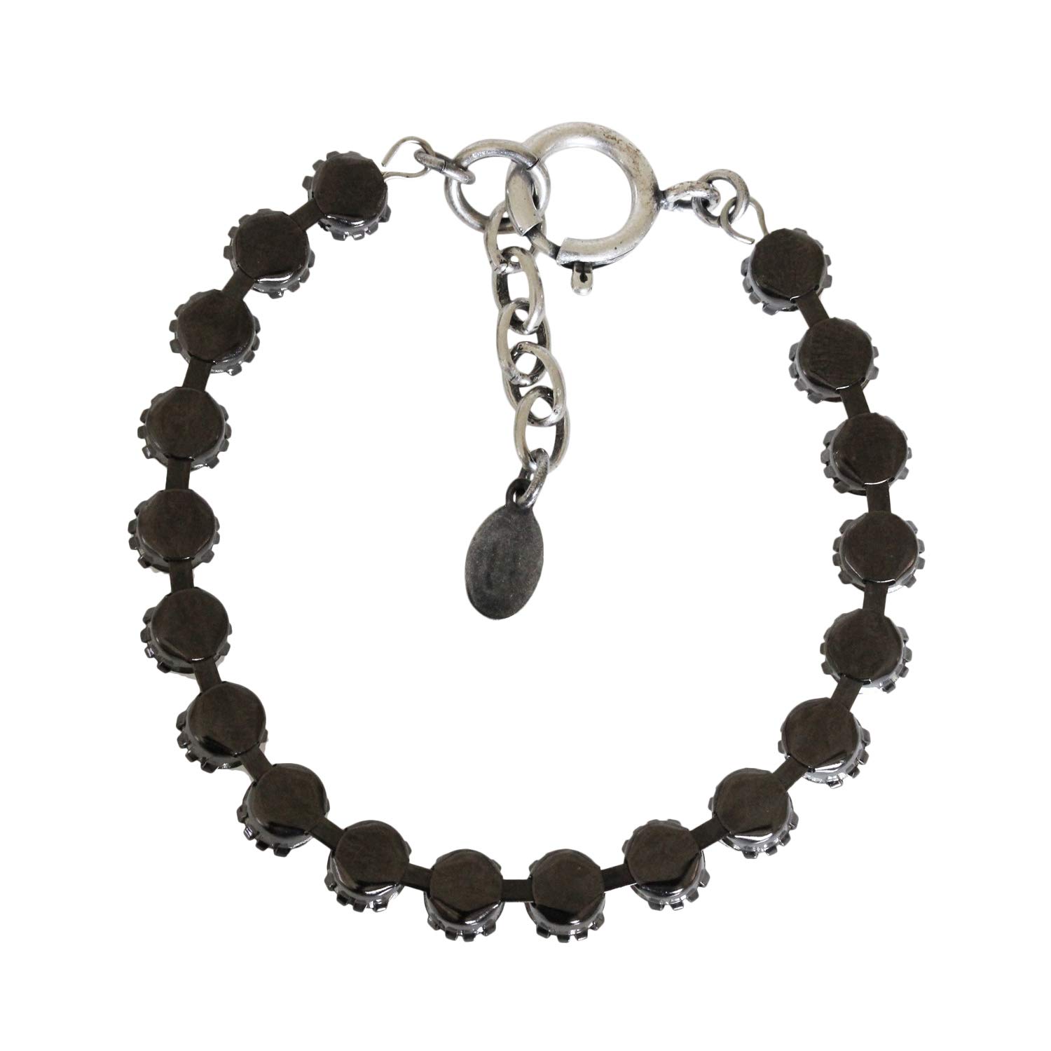 Catherine Popesco Silvertone Tennis Crystal Bracelet, Shade Light Grey 1694