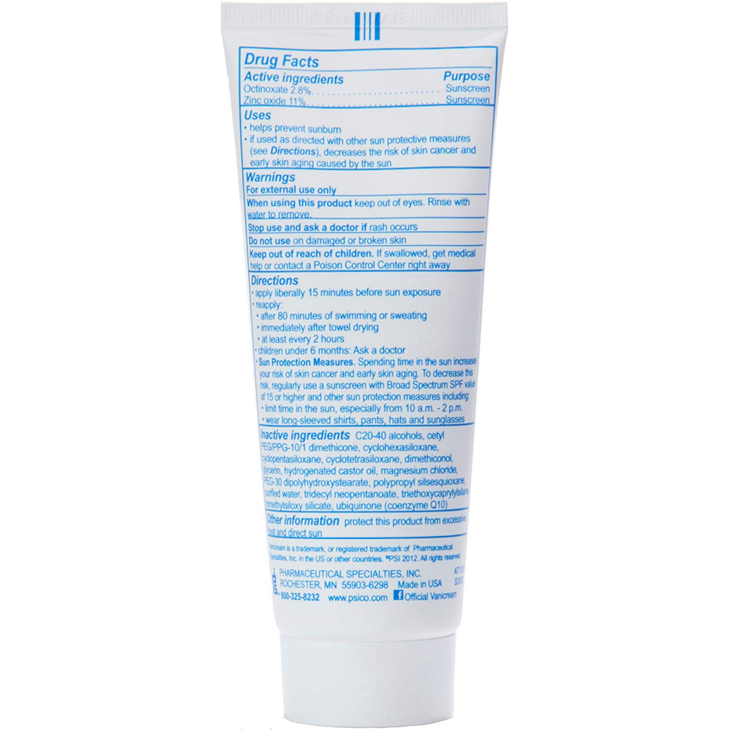 Vanicream SPF 35 Sunscreen Sport, Unscented, 8 oz (Pack of 2)