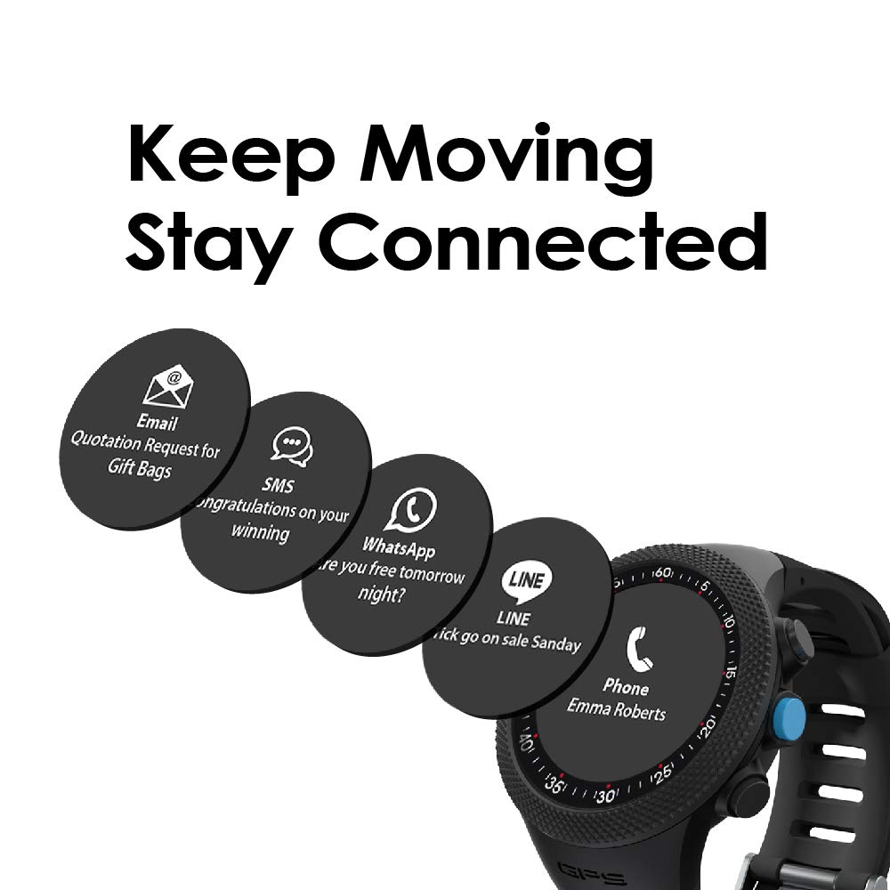 CANMORE TW-203 Multi-Sport GPS Golf Watch - 38,000+ Worldwide Golf Courses Preloaded - Activity Tracker for Running, Cycling, etc. - Knurled Metal Bezel and Rugged Design