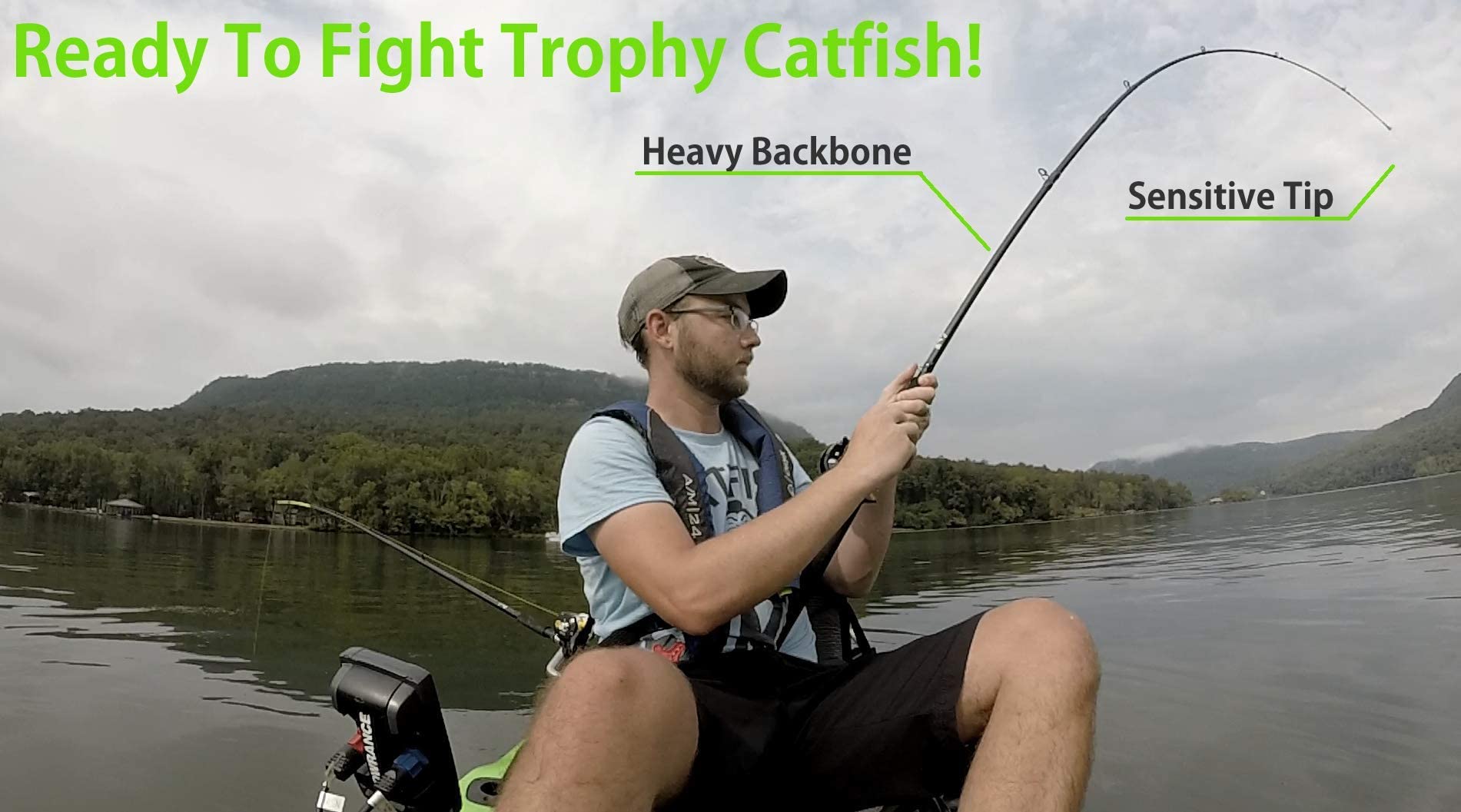 Combo Deal: Chop Stick + Heavyweight Championship Reel, Strong Enough for Trophy Catfish, Sensitive Enough for Channel Catfish