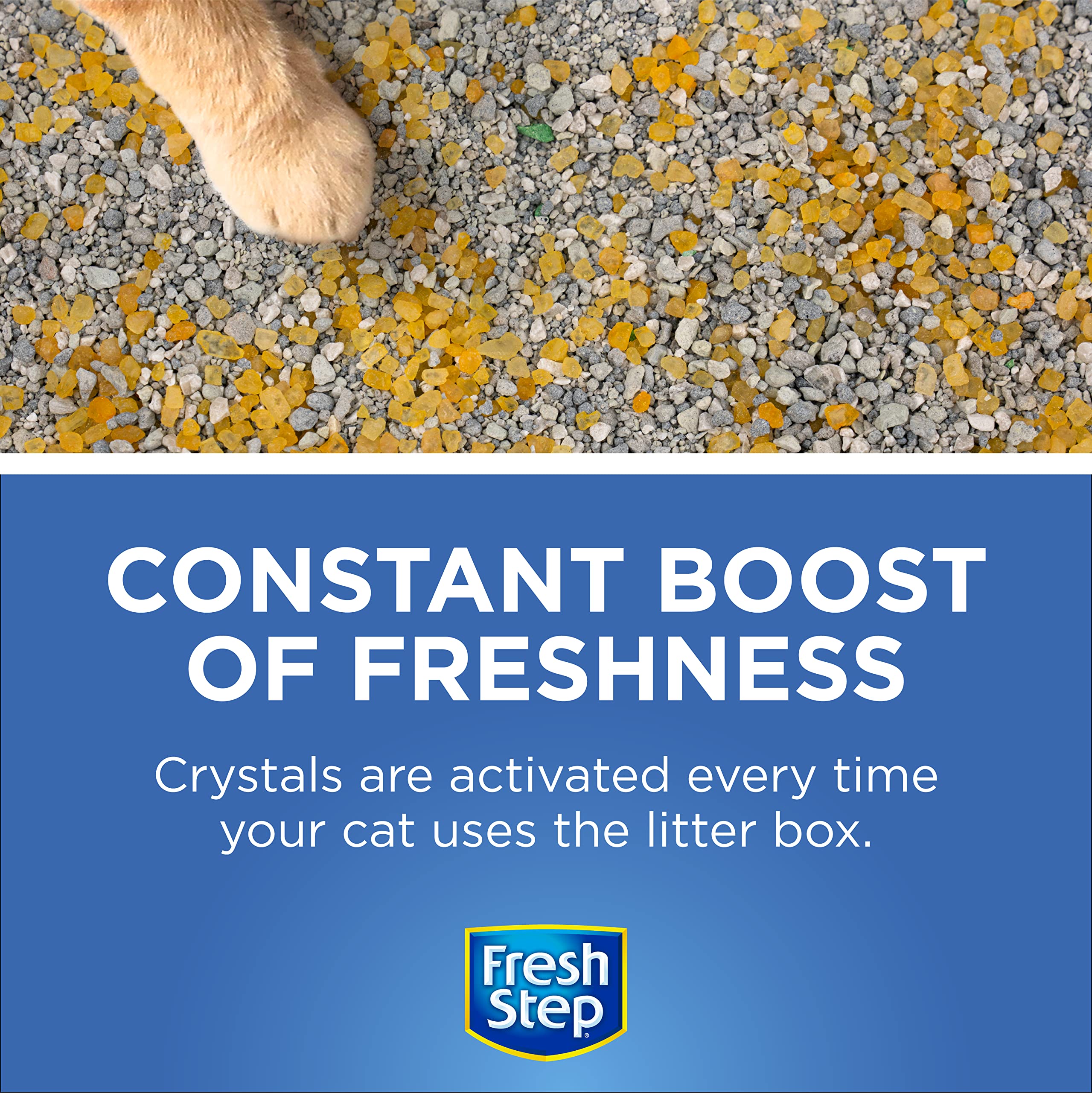 Fresh Step Cat Litter Crystals | Cat Litter Box Deodorizer Product for All Cats | Combats Cat Odors and Neutralizes Smells | Summer Breeze Scent, 15 Oz - 6 Pack