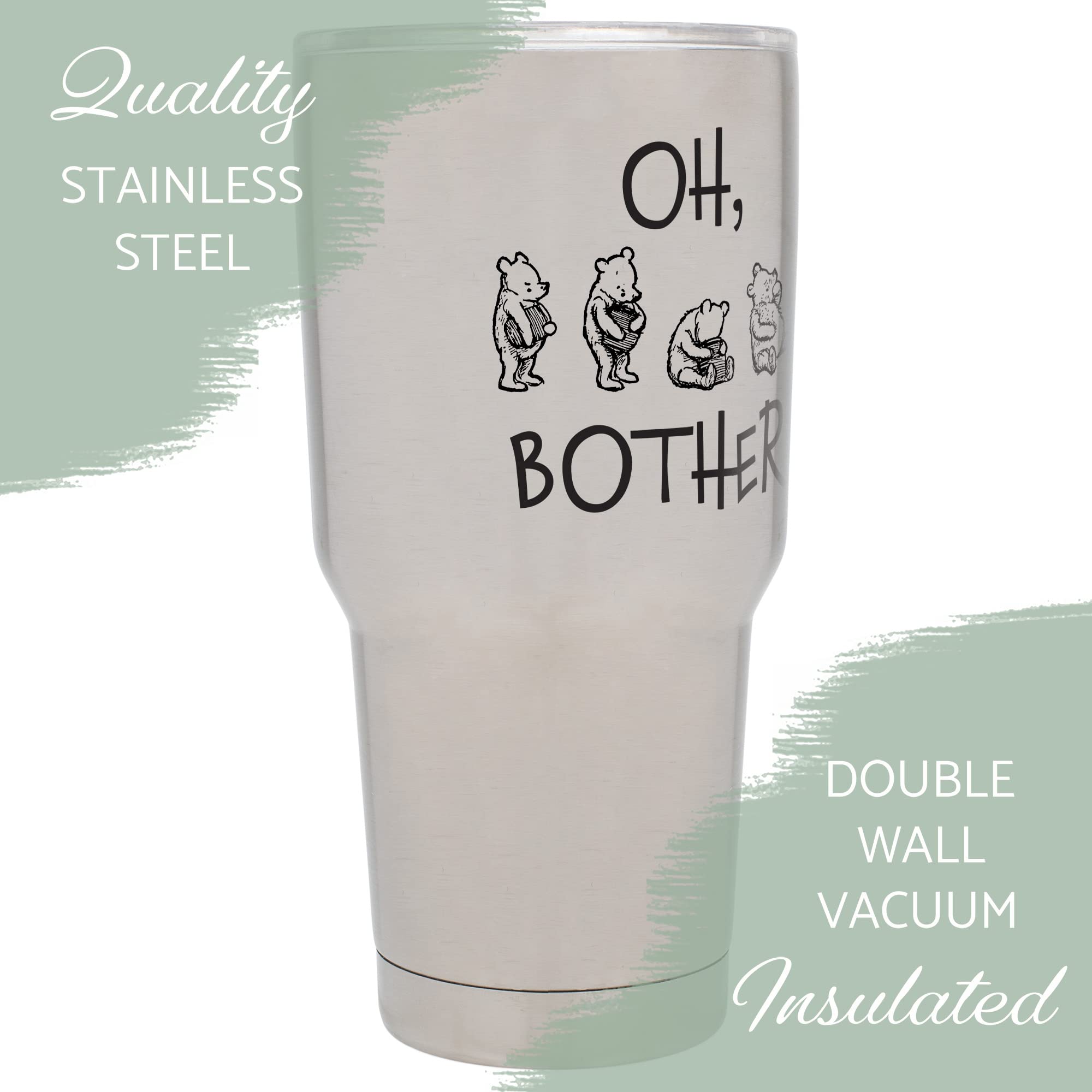 Elanze Designs Oh Bother Winnie-the-Pooh 30 Ounce Stainless Steel Travel Tumbler
