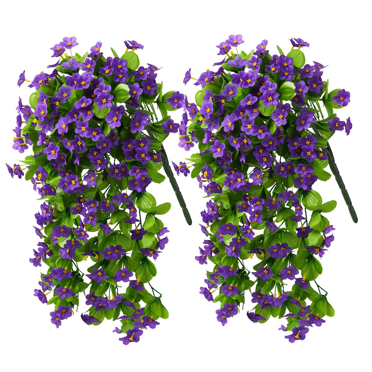 ZFProcess 2PCS Artificial Hanging Flowers, Fake Hanging Plants Violet Vines UV Resistant for Wall Home Room Garden Wedding Indoor Outdoor Summer Decoration(Purple)