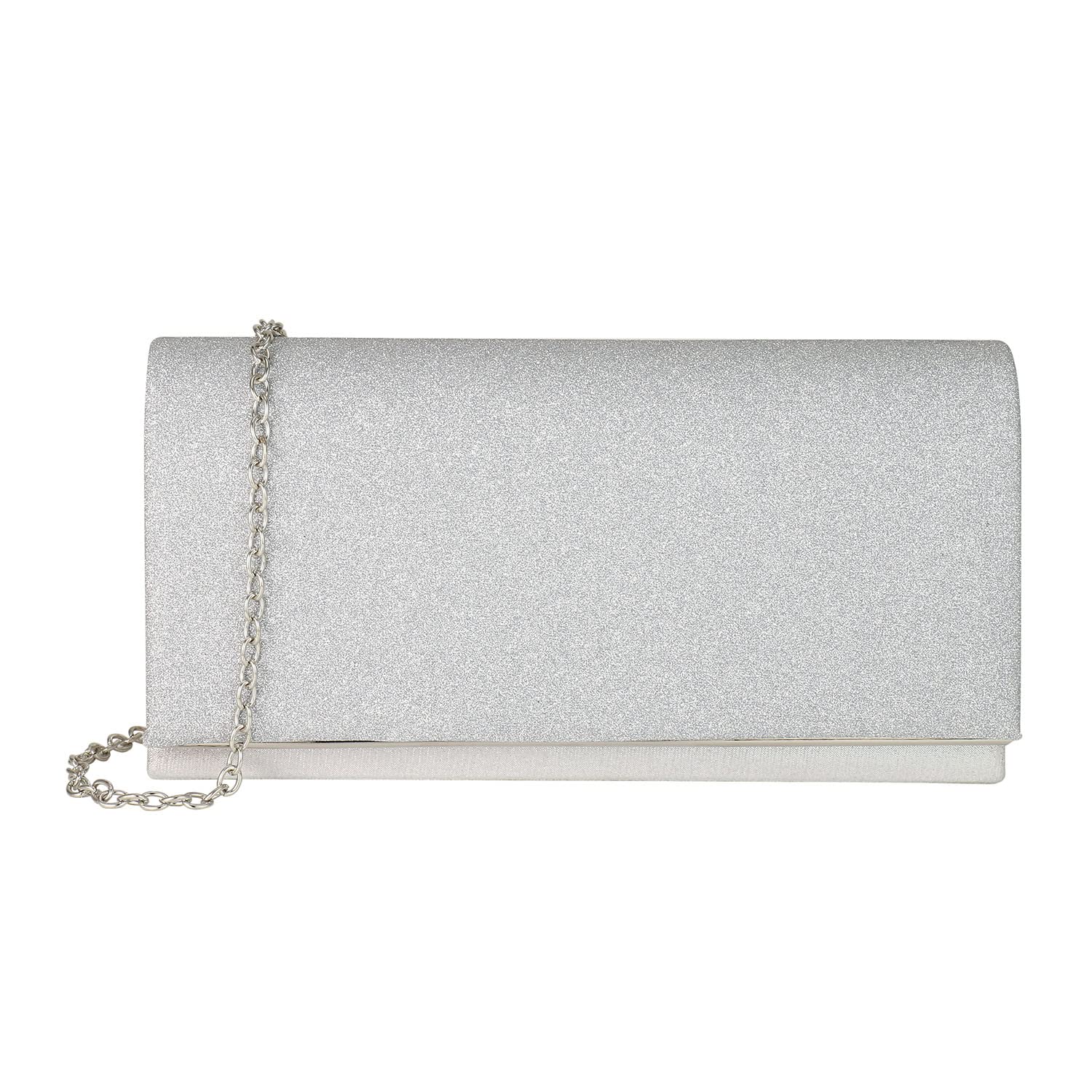 ZHANNI Evening Bag Clutch Purses for Women Ladies Sparkling Party Handbag Wedding Bag Prom Clutch(Silver)