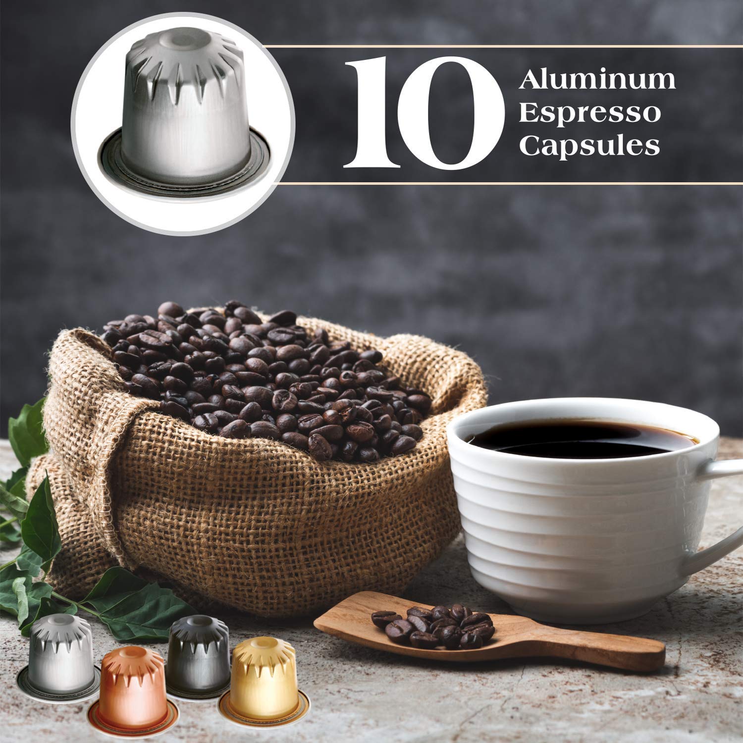 Café Romano Espresso Capsules Single Cup Aluminum Coffee Pods Compatible with Nespresso Original Machine, 80 Capsules (Variety pack)