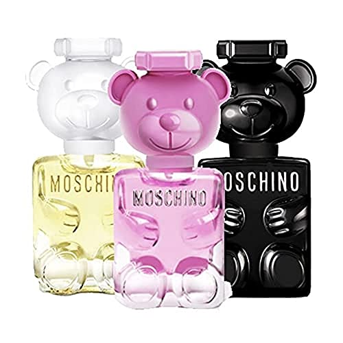 MOSCHINO Toy Mini Trio Gift Set for Women Toy 2 Eau de Parfum Mini Splash 0.17 oz, Toy 2 Bubblegum eau de toilette mini splash 0.17 oz, Toy Boy Eau de Parfum Mini Splash 0.17 oz