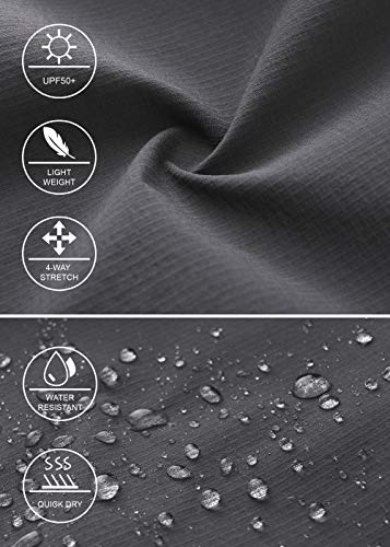 Libin Men's Outdoor Hiking Shorts Lightweight Quick Dry Stretch Cargo Shorts Travel Fishing Golf Tactical Shorts, Grey L