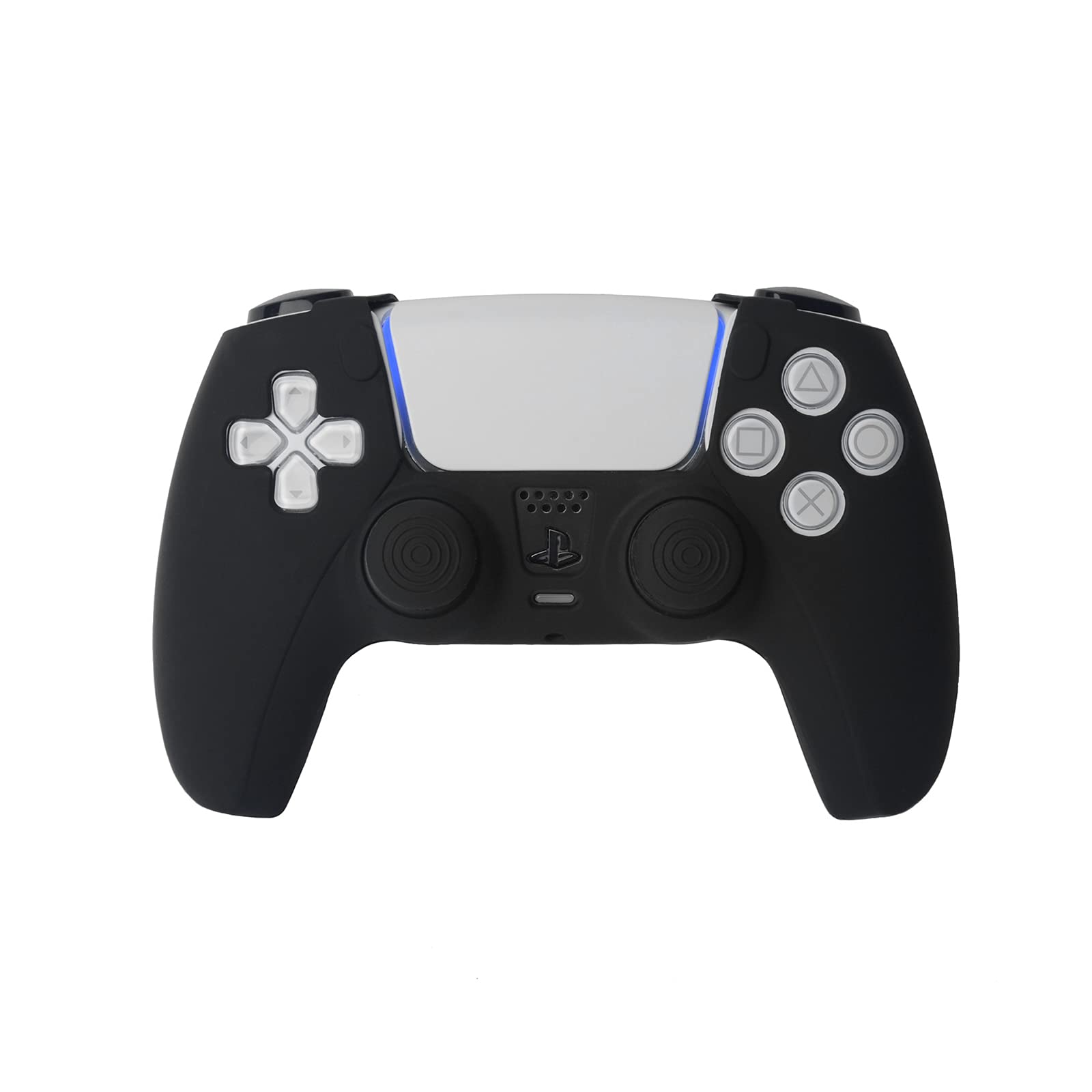 PS5 Controller Silicone Skin, PS5 Anti-Slip Silicone Protective Cover Housing for PS5 Controller Housing Shock Absorbing Line Playstation 5 Duelsense Controller (Black)