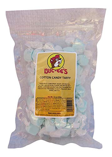 Buc-ee's Gourmet Blue Cotton Candy Flavored Taffy in a Resealable Bag, 12 Ounces