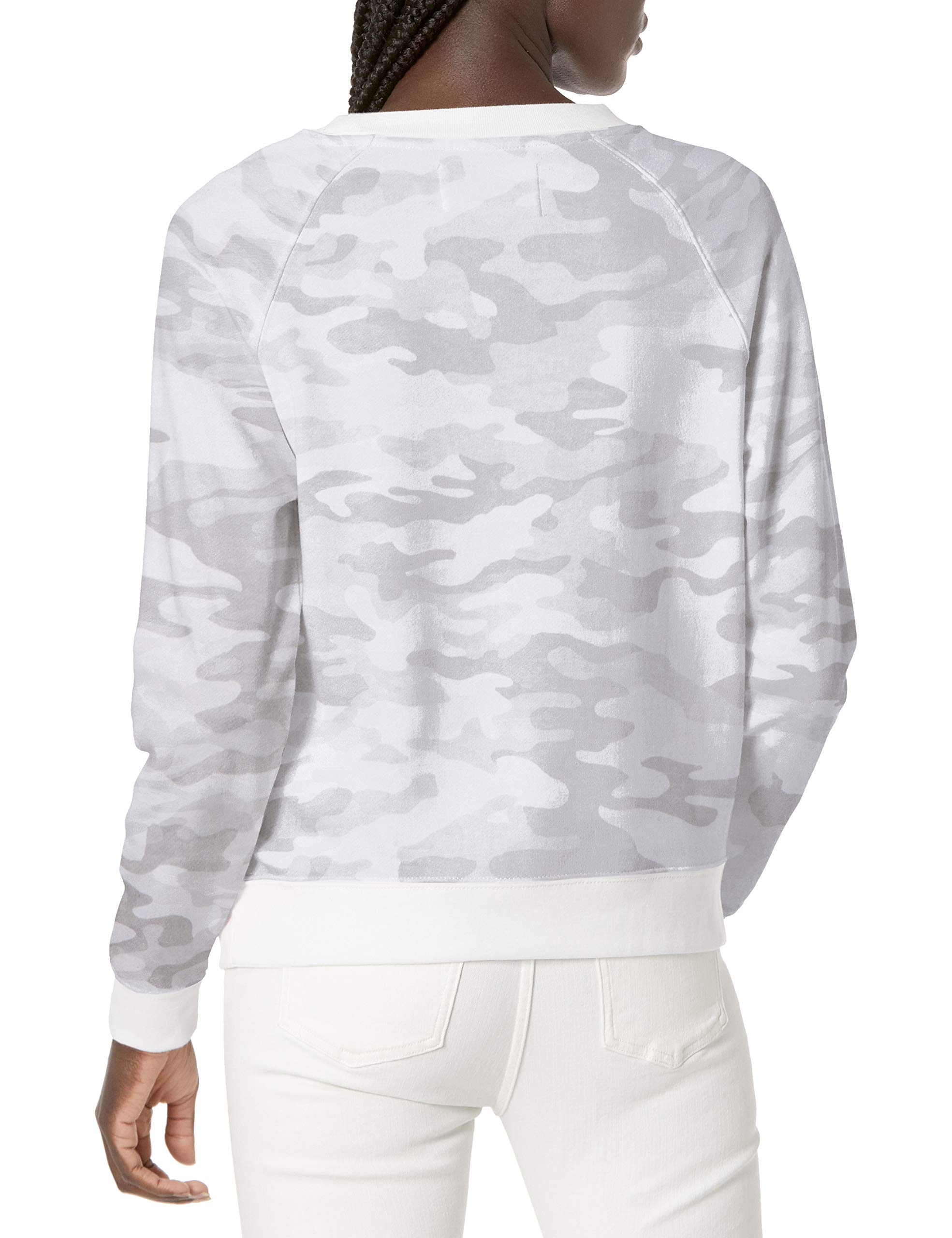 Calvin Klein Women's Long Sleeve Crew Neck Pullover, Silverdust Combo, Large