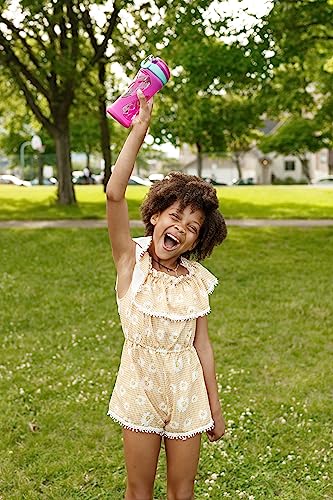 Zulu Torque 16oz Plastic Kids Water Bottle with Silicone Sleeve and Leak-Proof Locking Flip Lid and Soft Touch Carry Loop for School Backpack, Lunchbox, Outdoor Sports, Dishwasher Safe, Purple