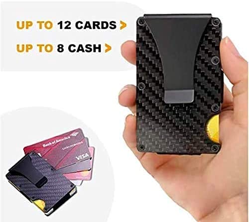 Psyco Tropix Carbon Fiber Wallet - Metal Wallet - Minimalist Wallet - RFID Blocking Front Pocket Wallet - Carbon Fiber Money Clip - Card Holder - Thin Wallet