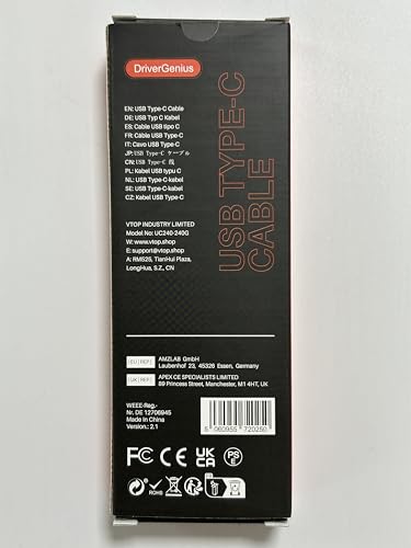 DriverGenius USB4 40Gbps USB C to C Cable 6ft - 8K 60Hz Display (DP-Alt Mode), 240W Power Delivery - Compatible with Windows 11, macOS 14 Sonoma (UC240-40G)