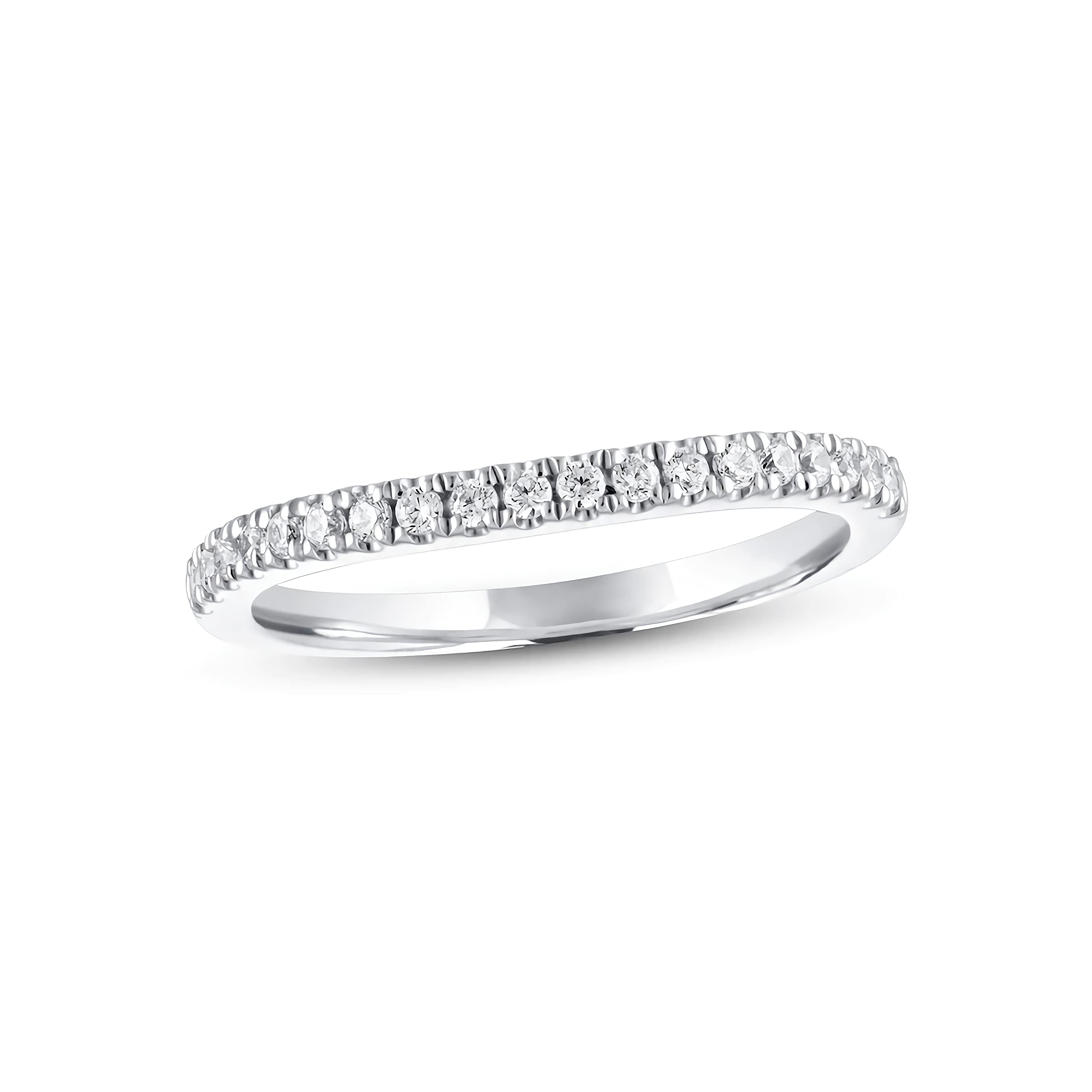 Bridal Set 1-1/8 CT TW Round Cut Moissanite Engagement Ring and Wedding Band Set for Women 14k White Gold Free Engraving Size 11