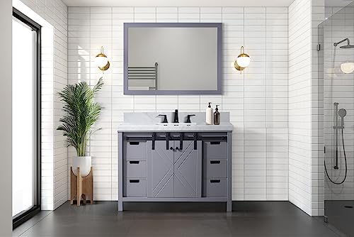 Lexora Home Marsyas 48" Single Vanity with Mirror in Dark Gray