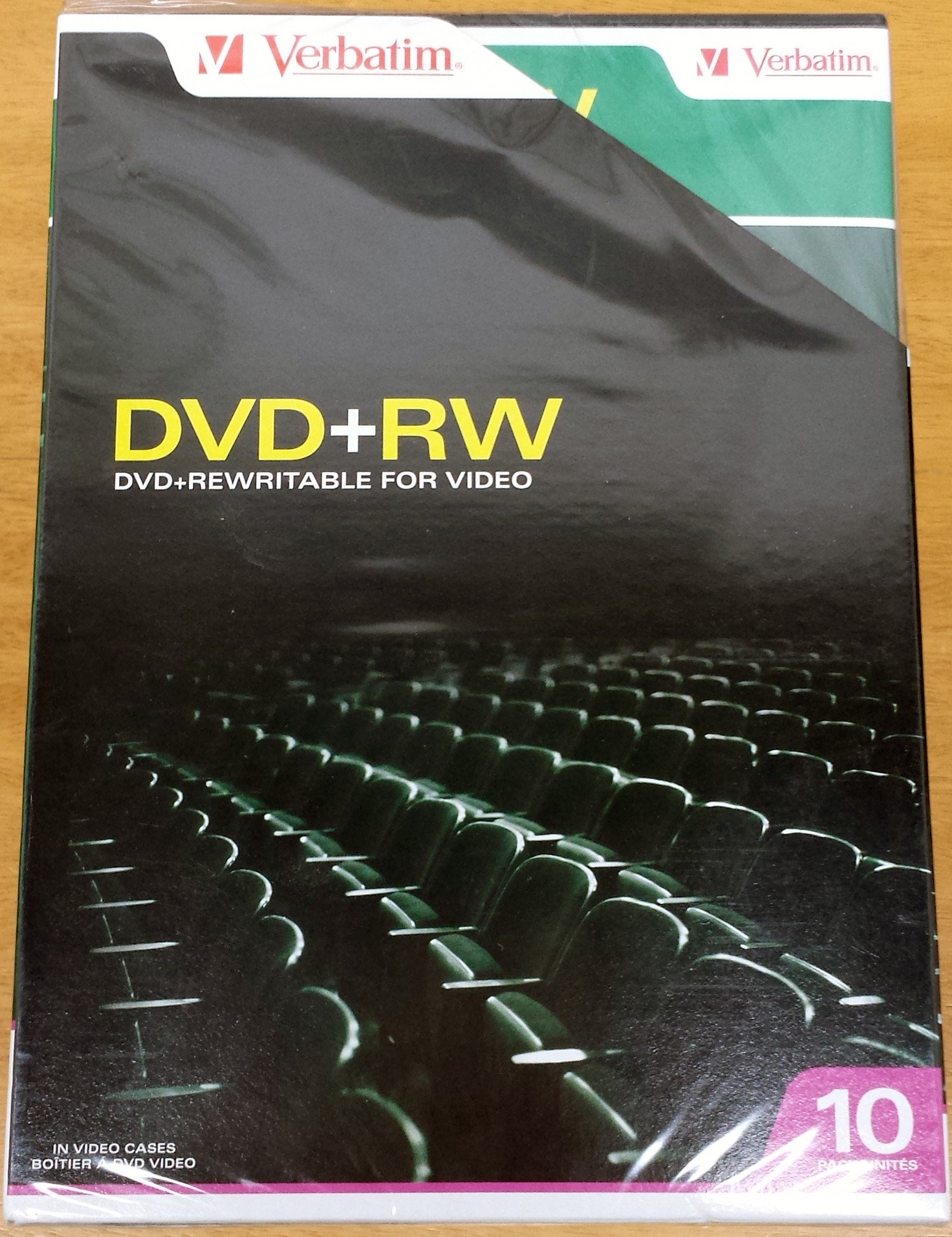 Verbatim 94825 4.7GB 120 Minutes 1x- 4x ReWritable Disc DVD+RW, 10 Disc Pack in Tall/DVD Case