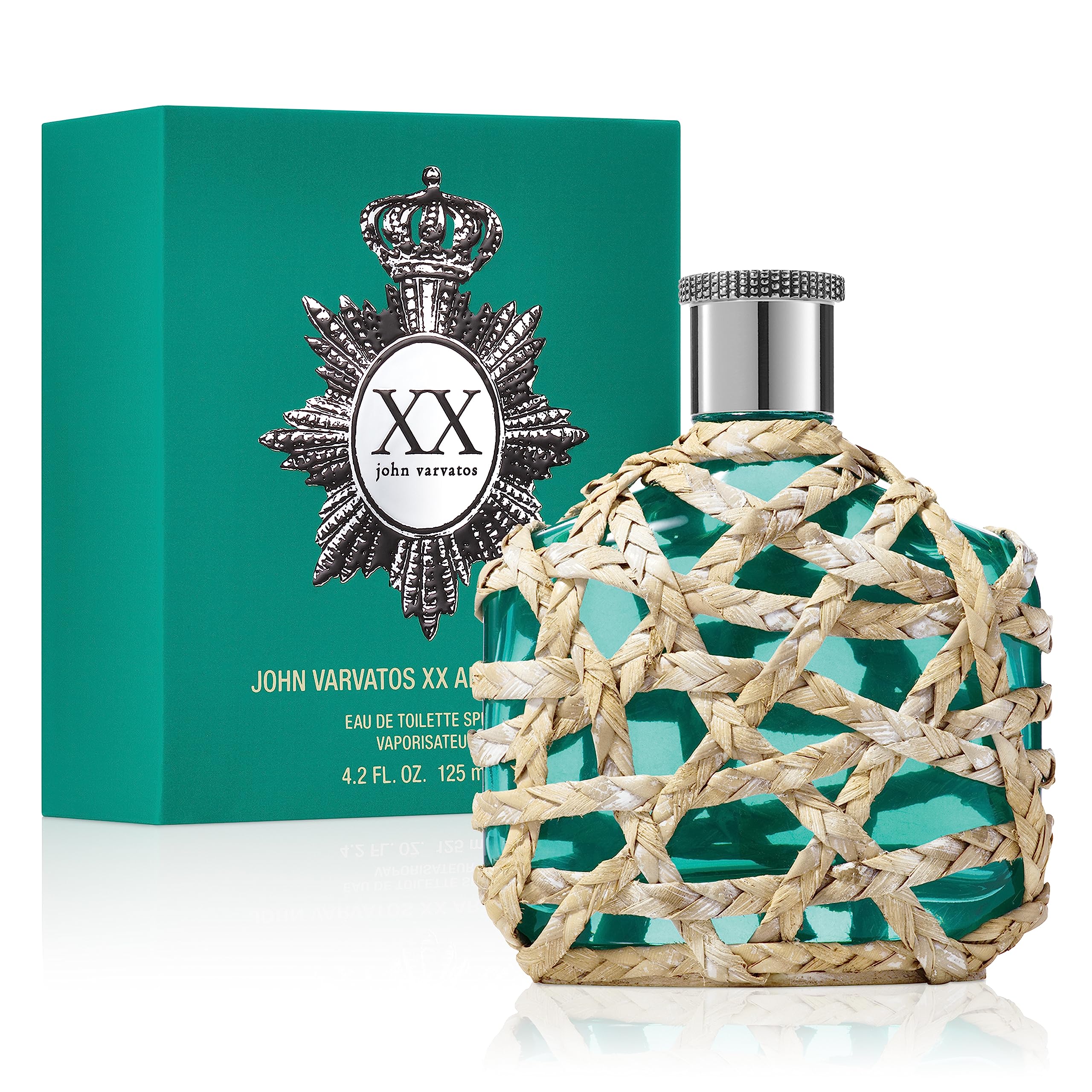 John Varvatos Men's Cologne, XX Artisan Teal Eau de Toilette EDT Spray, Aquatic Scent with Notes of Rosemary, Mineral Driftwood and Baie Rose, 4.2 fl. oz