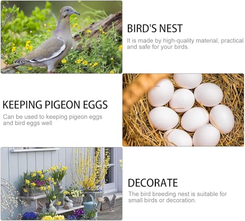 Bird Eggs Mat, 5pcs Bird Nesting Pads, Soft Comfortable Mat with Reed Leaves Material for Small Furry Pets, Wear Resistance Bird Eggs Mat for Birds Pigeons Chickens Bird Breeding Nesting Accessories