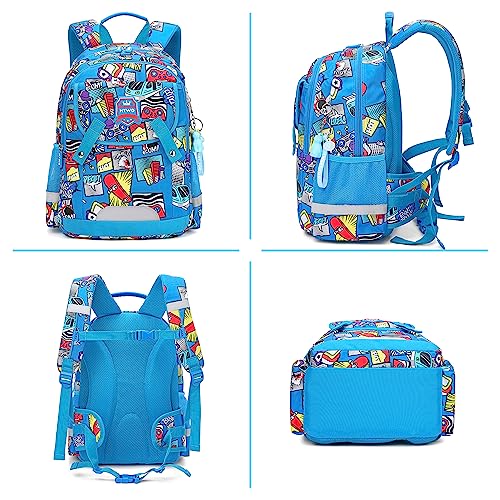 HTWO Toddler Backpack for Boys Backpacks Cartoon Kids Backpacks Passed CPSC Bookbag Suitable for Ages 3-5 With Pendant (Dark Blue)