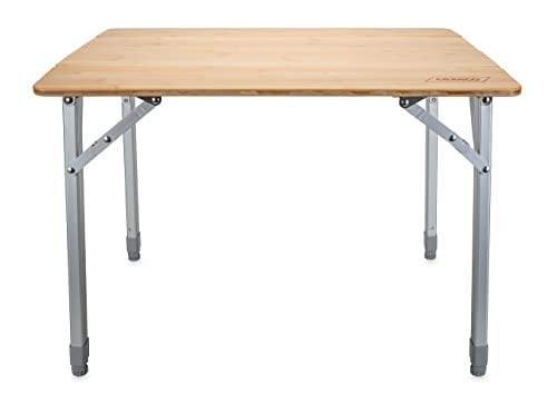 Camco Folding Bamboo Table with Aluminum Legs | Natural Bamboo Top | Lightweight for Added Portability (51895)