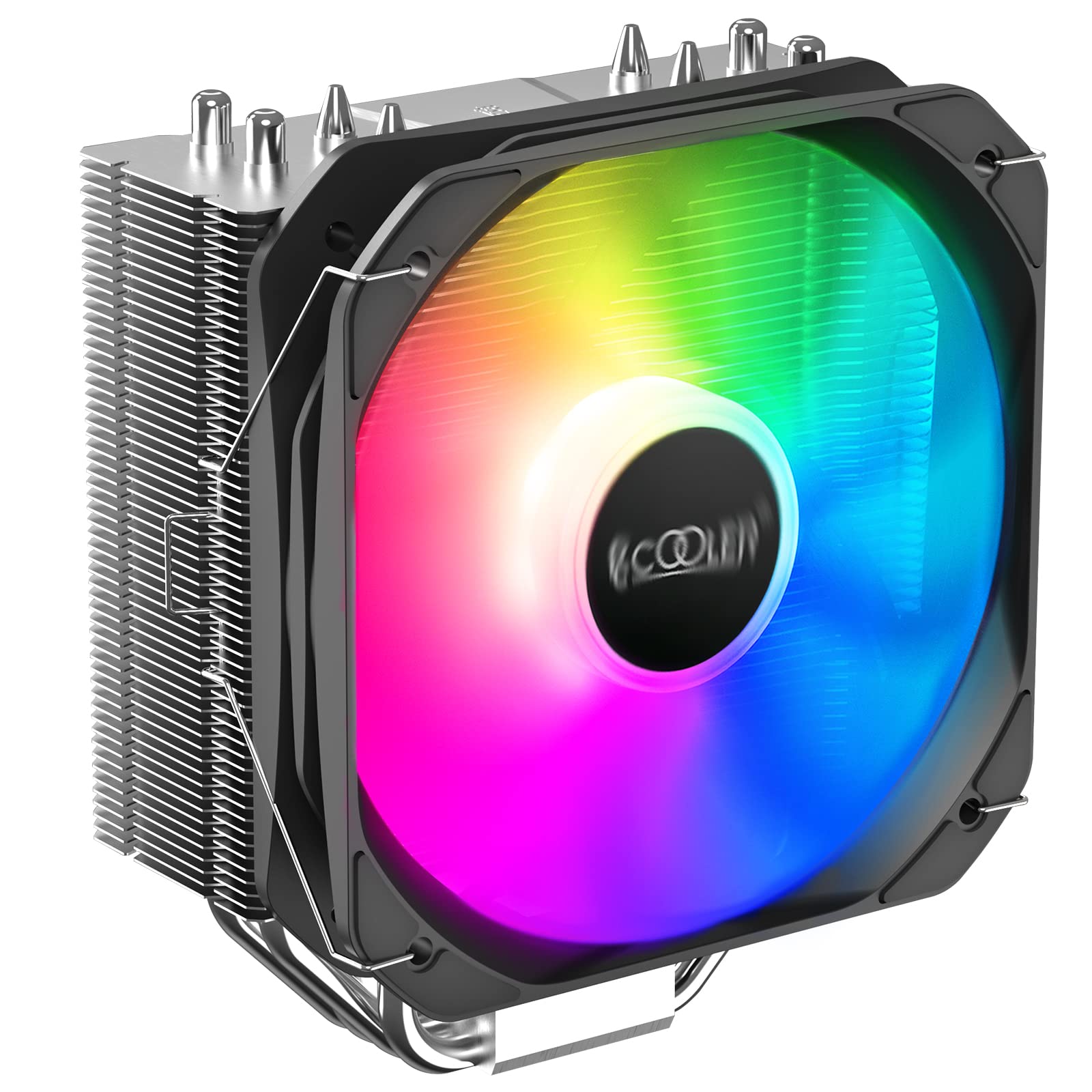 PCCOOLER Paladin 400 Premium ARGB CPU Air Cooler with PWM 130mm Fan, 200W TDP, 4 High Performance Heatpipes, Nickel-Plated Anti-oxidant Protective Layer for AMD Ryzen AM4 and Intel LGA 1700/1200/115X