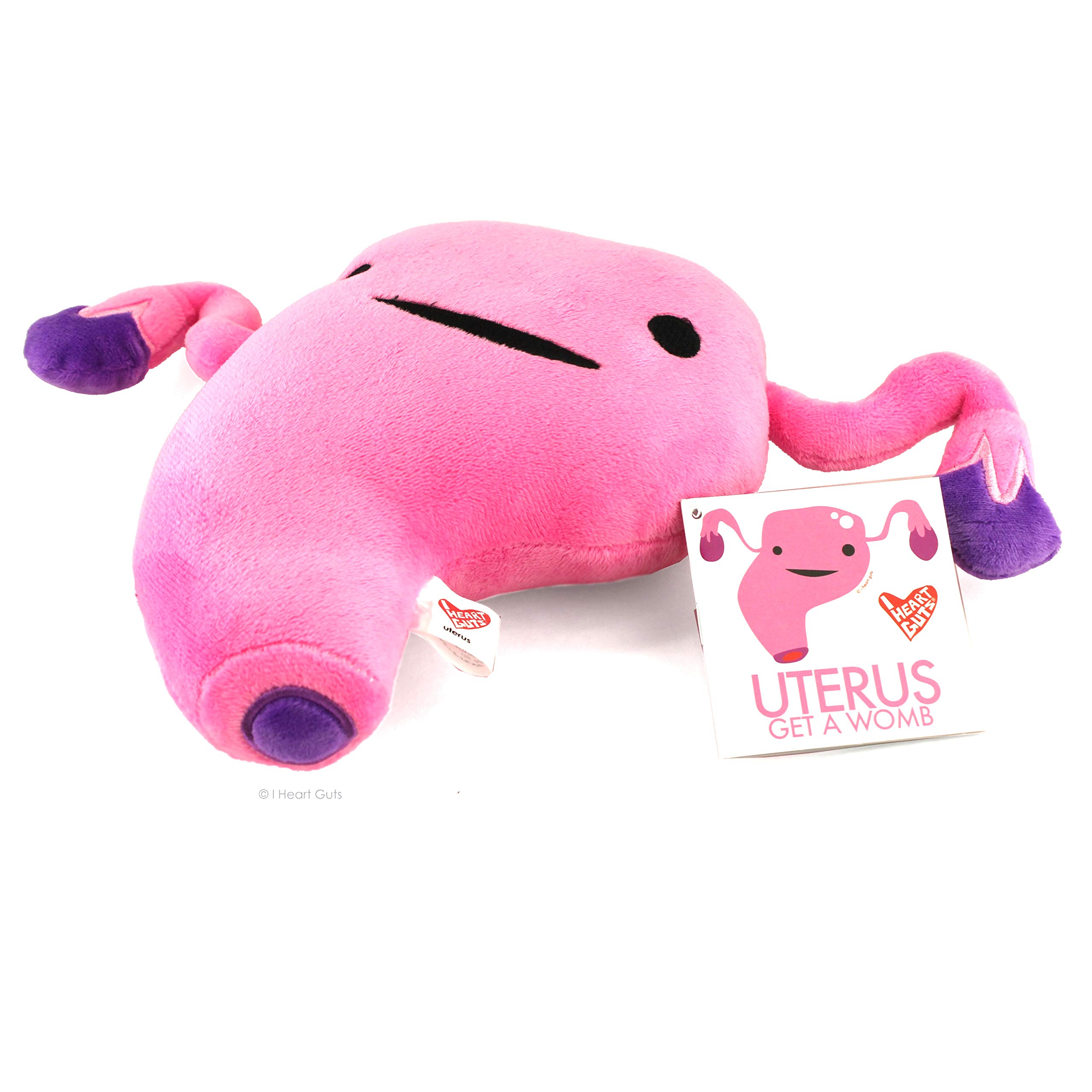 I Heart Guts Uterus Plush - Get a Womb - Soft & Cuddly Plush Uterus Pillow, Educational Stuffed Animals for Gynecology Residents, Obstetricians, Med Students, Endometriosis Gifts