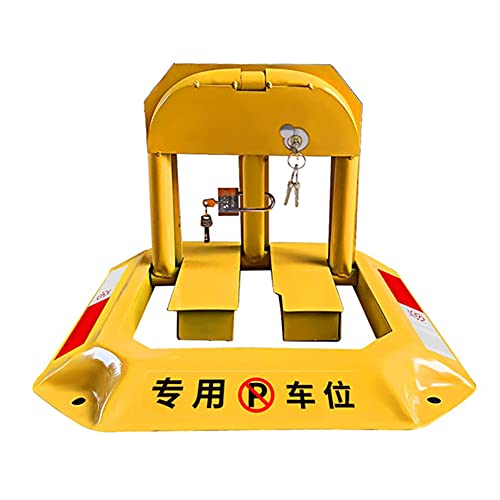 Folding Parking Barrier Removable Parking Space Lock,Car Park Driveway Guard Saver,Manual Parking Blocker,Anti-Pressure Parking Lock W/Reflective Markers