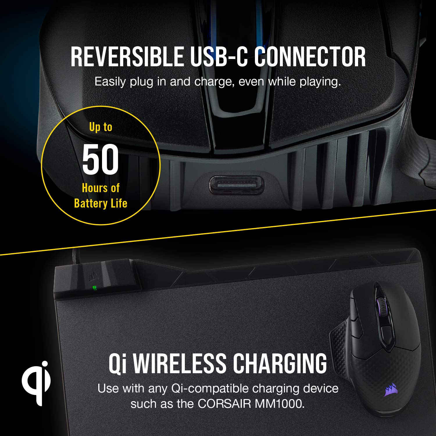 Corsair Dark Core RGB Pro SE, Wireless FPS/MOBA Gaming Mouse with Slipstream Technology, Black, Backlit RGB LED, 18000 DPI, Optical, Qi Wireless Charging Certified (Renewed)