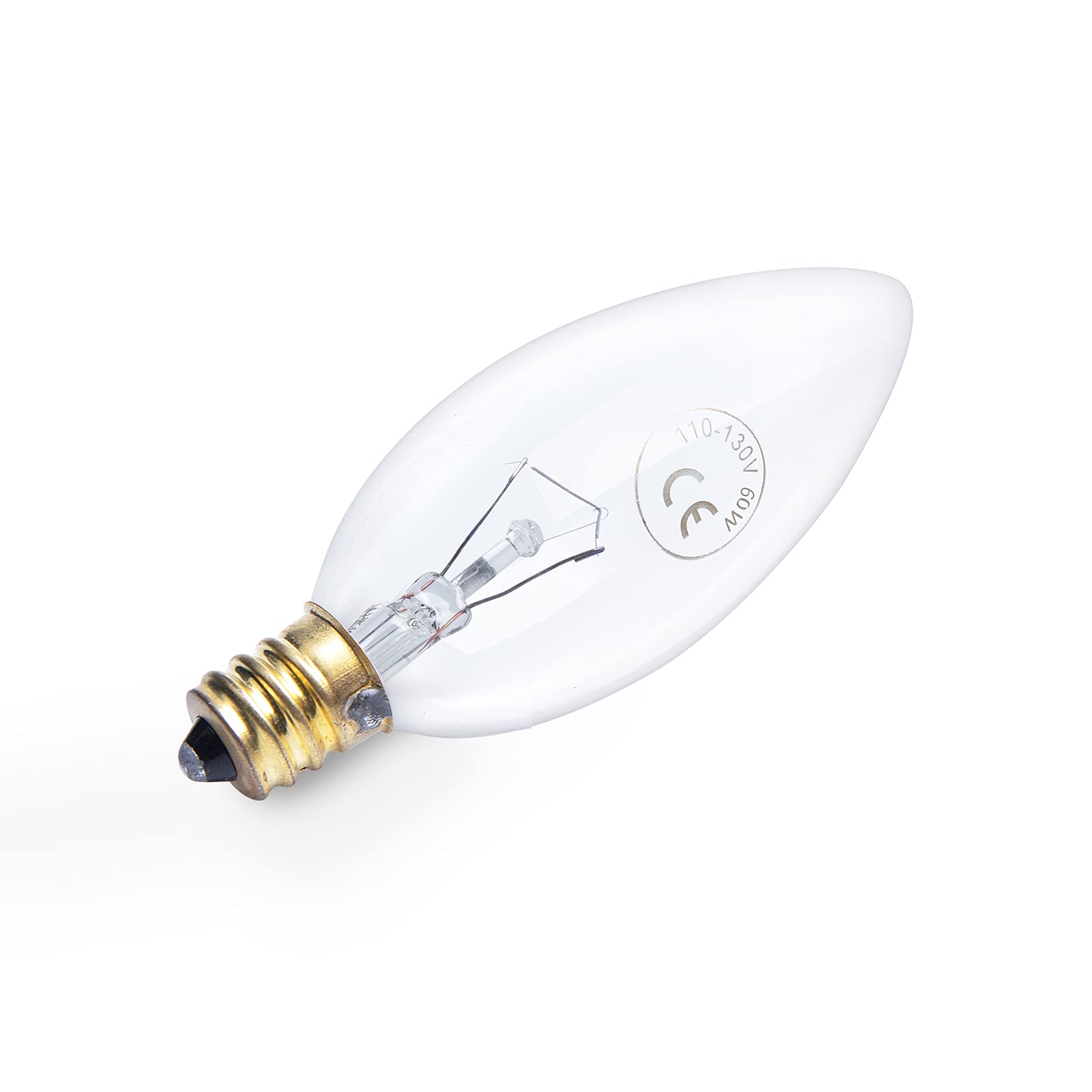 Bonlux 60W 120V E12 Base B10 CTC Incandescent Clear Light Bulbs Dimmable Candelabra Bulb B10 Transparent Candle Bulb for Chandeliers and Wall Lights, Warm White 2600K, 10-Pack