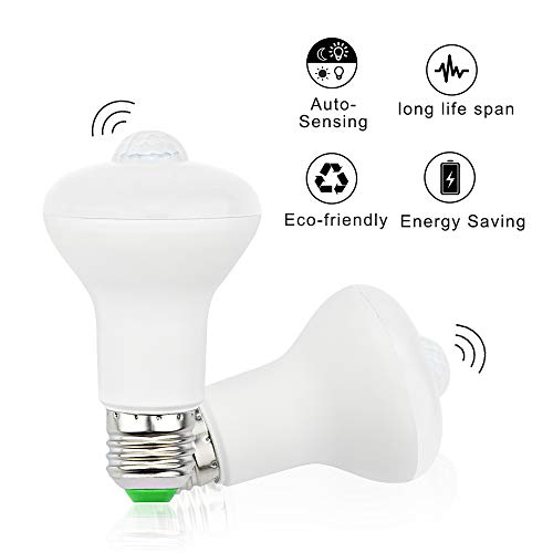 Bonlux BR20 Motion Sensor Light Bulb, 5W BR20 LED Flood Light Bulbs R63 Light Bulb, E26 Motion Sensor LED Light Bulb 50W Halogen Replacement for Porch, Garage, Basement, Daylight 6000K, 2-Pack