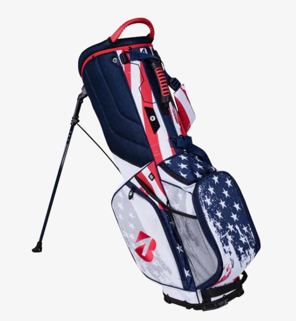 Bridgestone Golf Old Glory Stand Bag, White-Navy-Red