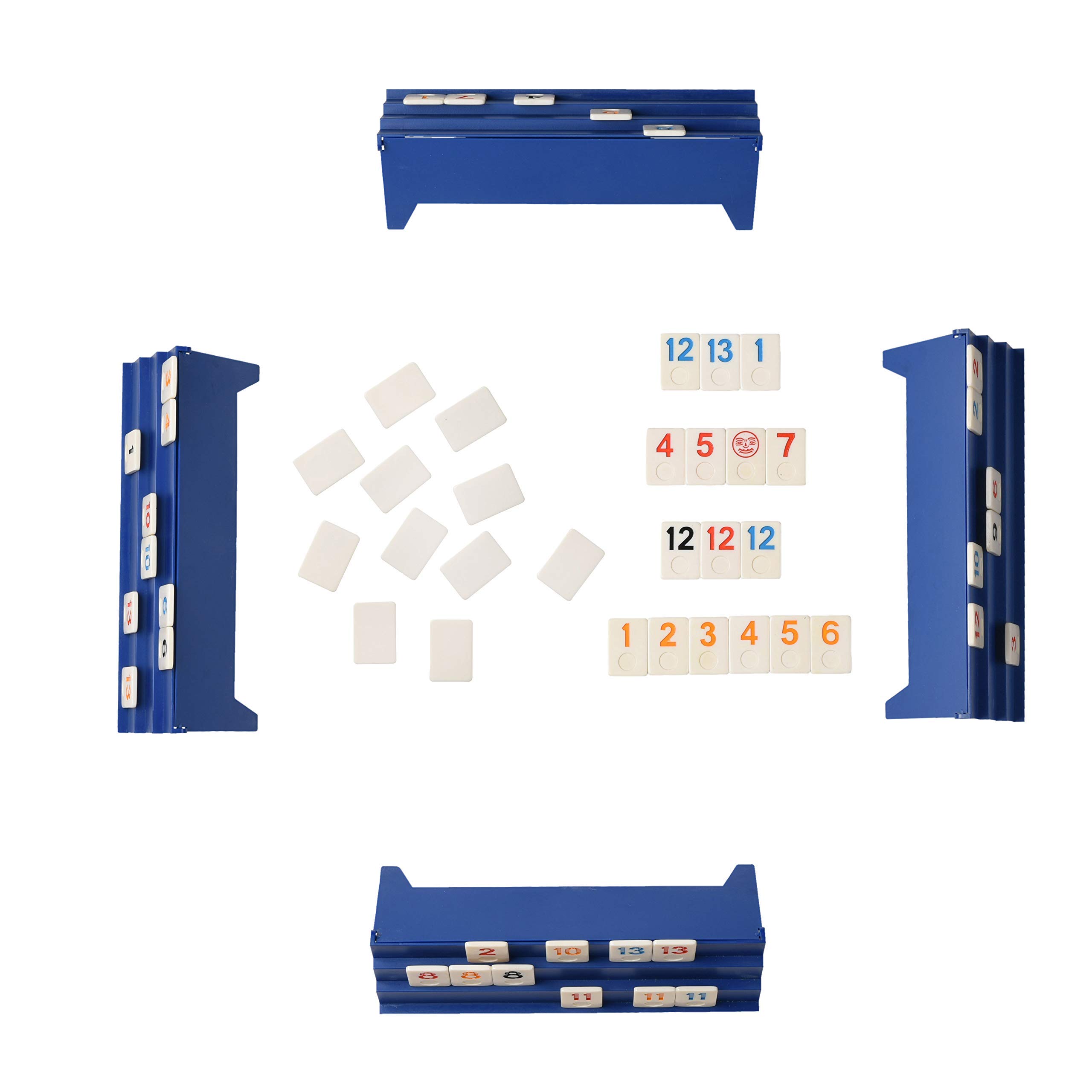 Point Games, Classic Rummy Cube Game, with Full-Size Three Tier Exclusive Folding Playing Racks, 2-4 Players, Great Gift