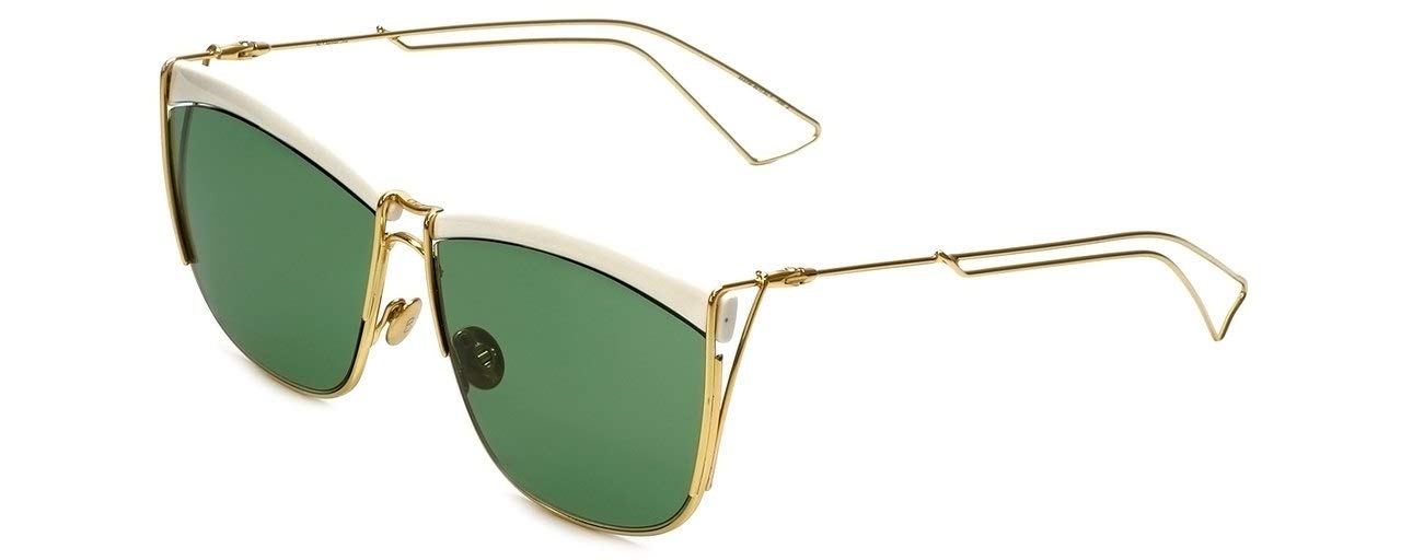 Christian Dior Sunglasses SO ELECTRIC 266DJ White Gold Frame Green Lens, Medium