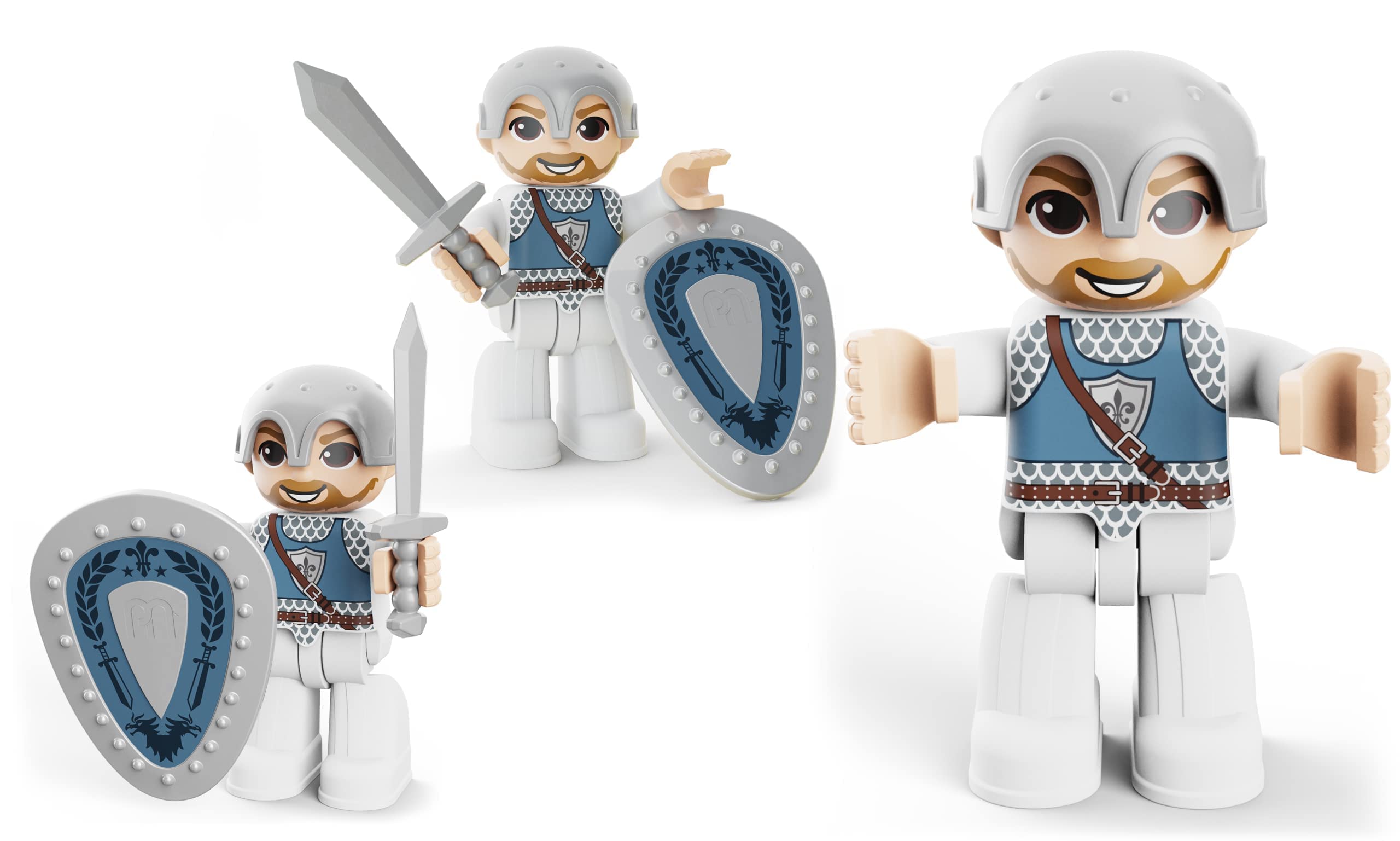 Pythagoras Magnetics Magnetic Figures Set with Knights and Vikings, Interactive Early Learning STEM Toys for Boys and Girls, Action Figures for Building Blocks and Tiles, Fun 12 pc. Add-On Kit