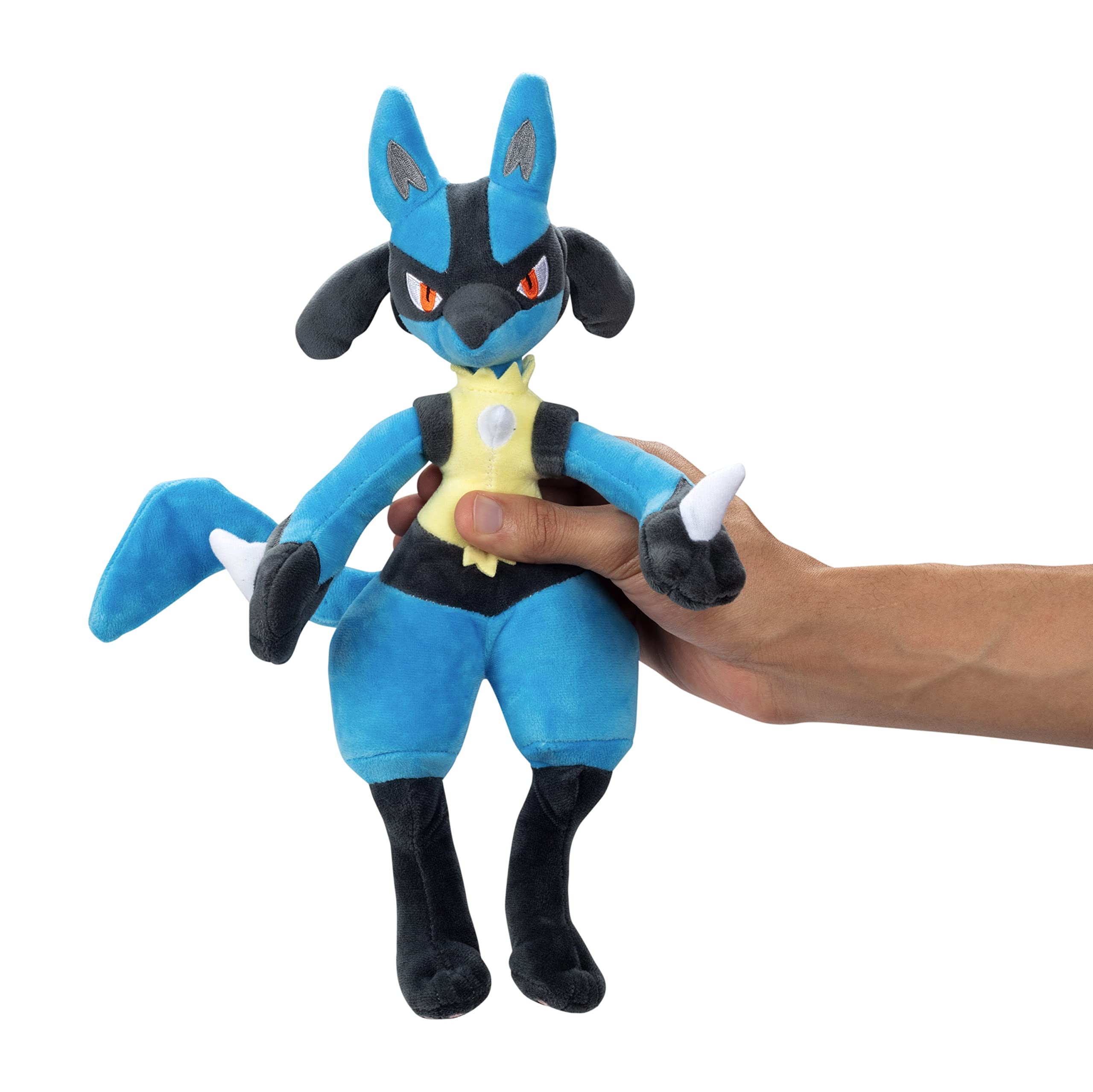 Pokemon 12" Large Lucario Plush - Officially Licensed - Generation IV Figure - Authentic Soft Stuffed Animal Toy - Valentine's Day & Easter Basket Stuffer Gift for Kids, Boys, Girls - 2+