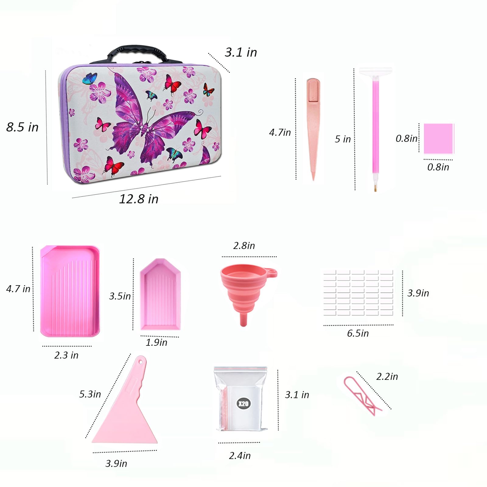 MIATTCLD Diamond Art Organizer Case 60 Slots Diamond Painting Storage Containers, Portable Diamond Painting Accessories and Tools Kit Box for DIY 5D Diamond Beads Art Craft