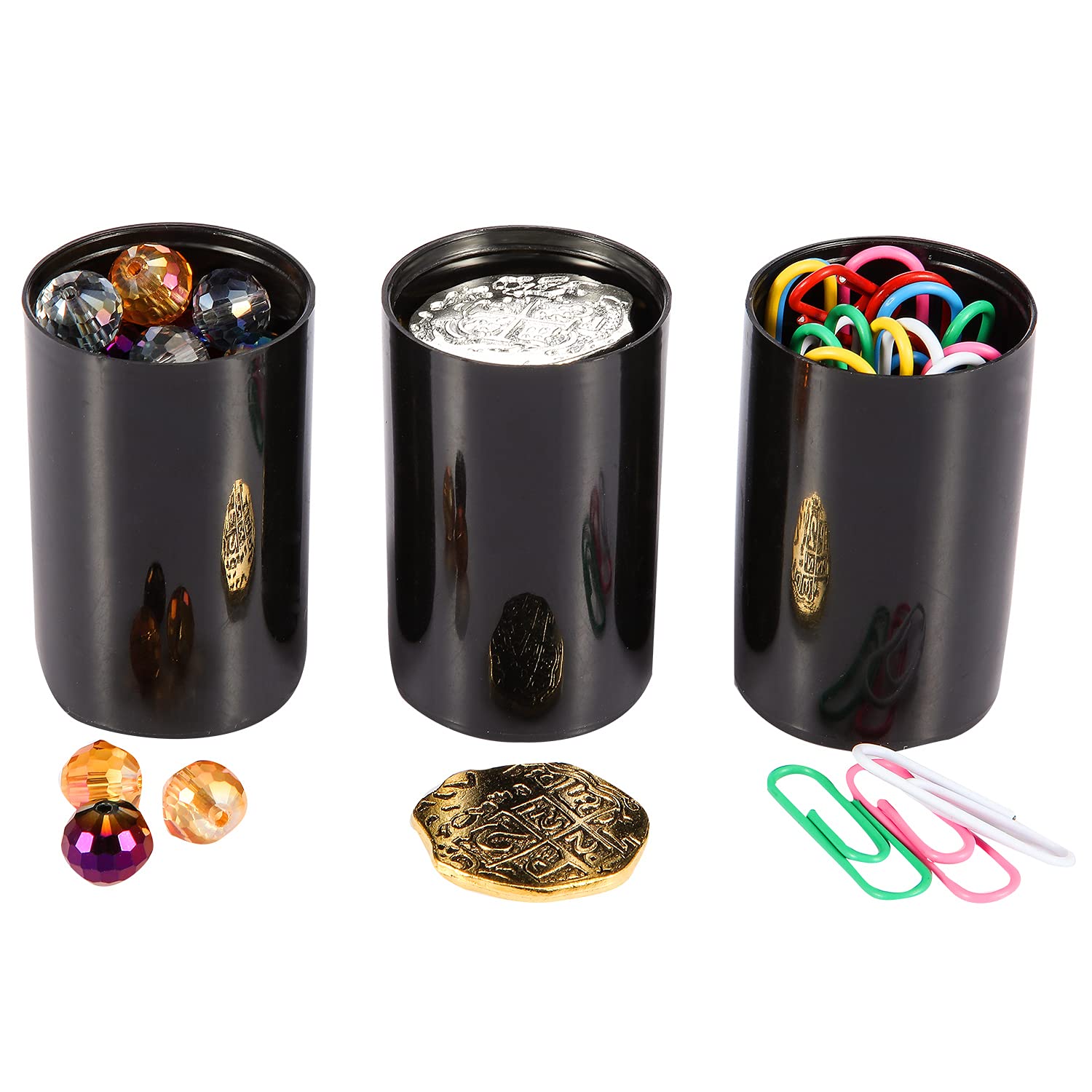 JOVITEC 30 Pieces Plastic Film Canister Holder, 35 mm Empty Camera Reel Containers, Storage Containers Case with Lids for Storing Small Accessories, Film, Keys, Coins, Art Beads (Black)