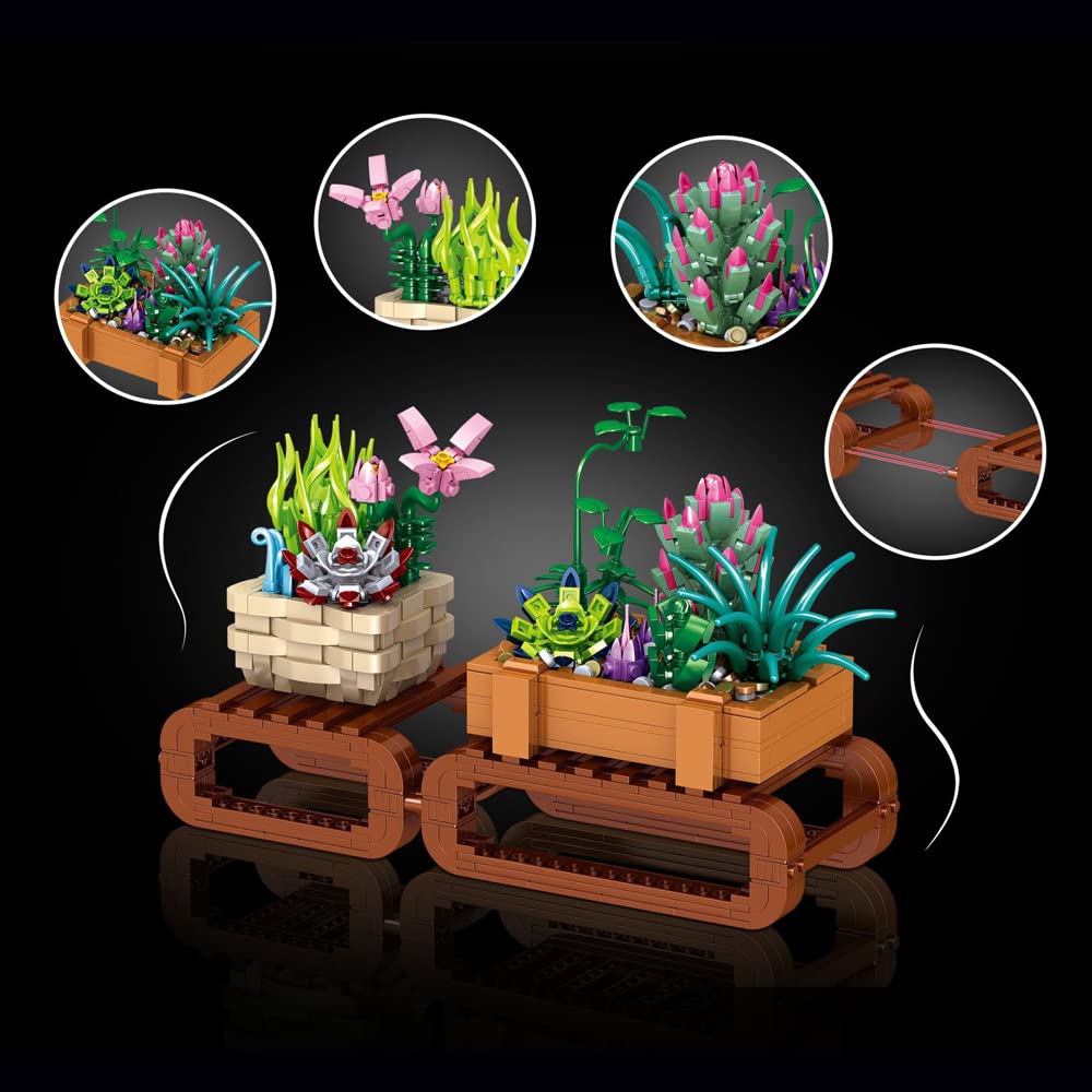 Cihely Bonsai Tree Building Blocks Kits 00902, Artificial Bonsai Building Project to Release Stress and Focus The Mind, for Birthday Christmas Gifts to Adults/Teens(Cherry Blossoms 1469PCS)