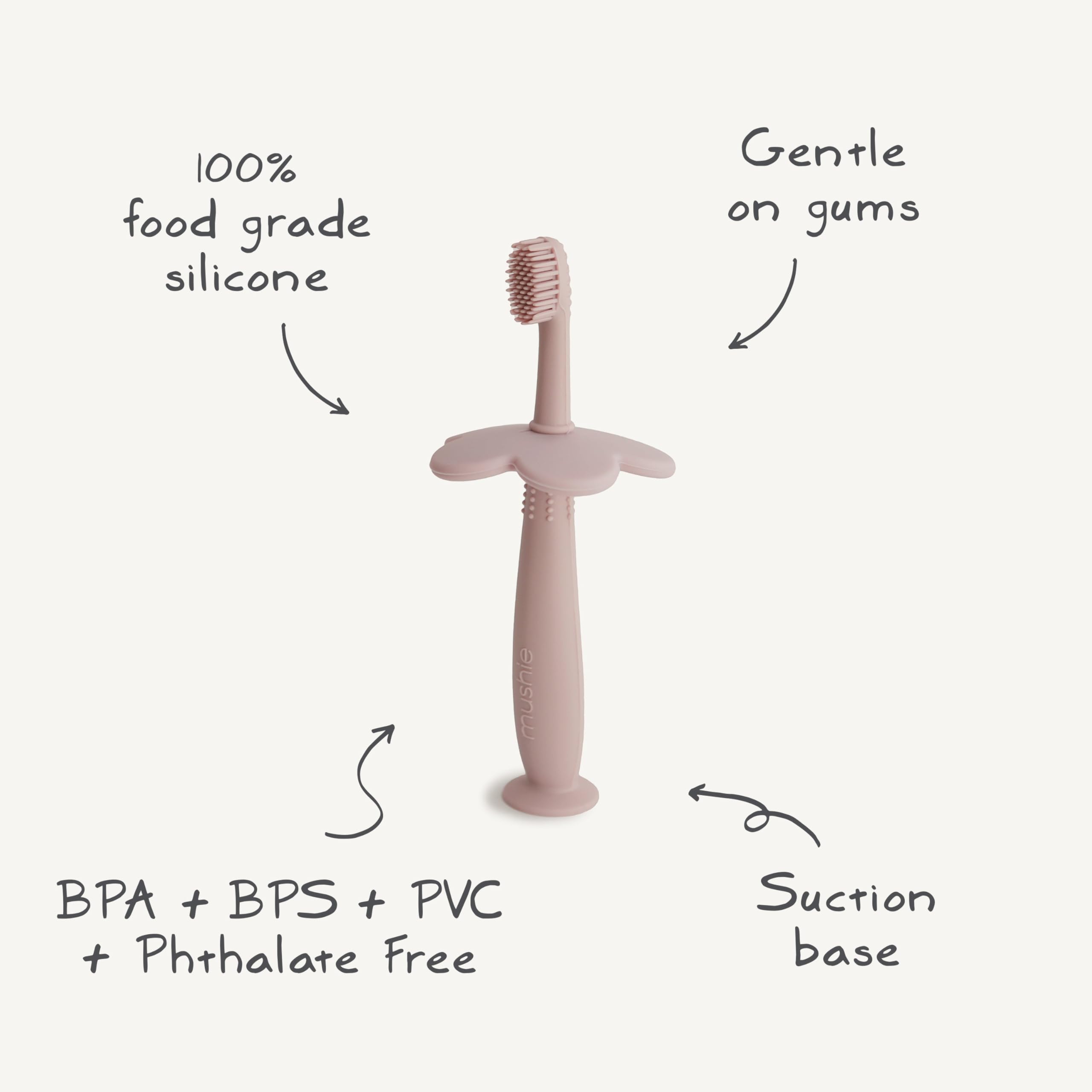 mushie Flower Toddler Training Toothbrush (Blush)