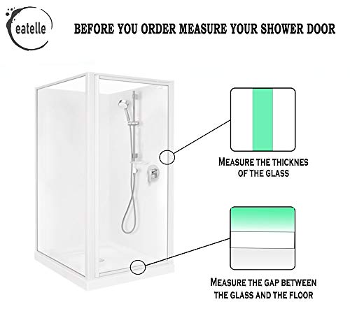 eatelle Frameless Shower Door Bottom Seal with Drip Rail for 1/4" (6mm) Thick Glass, 36" Long Sweep - Ultra Clear Polycarbonate
