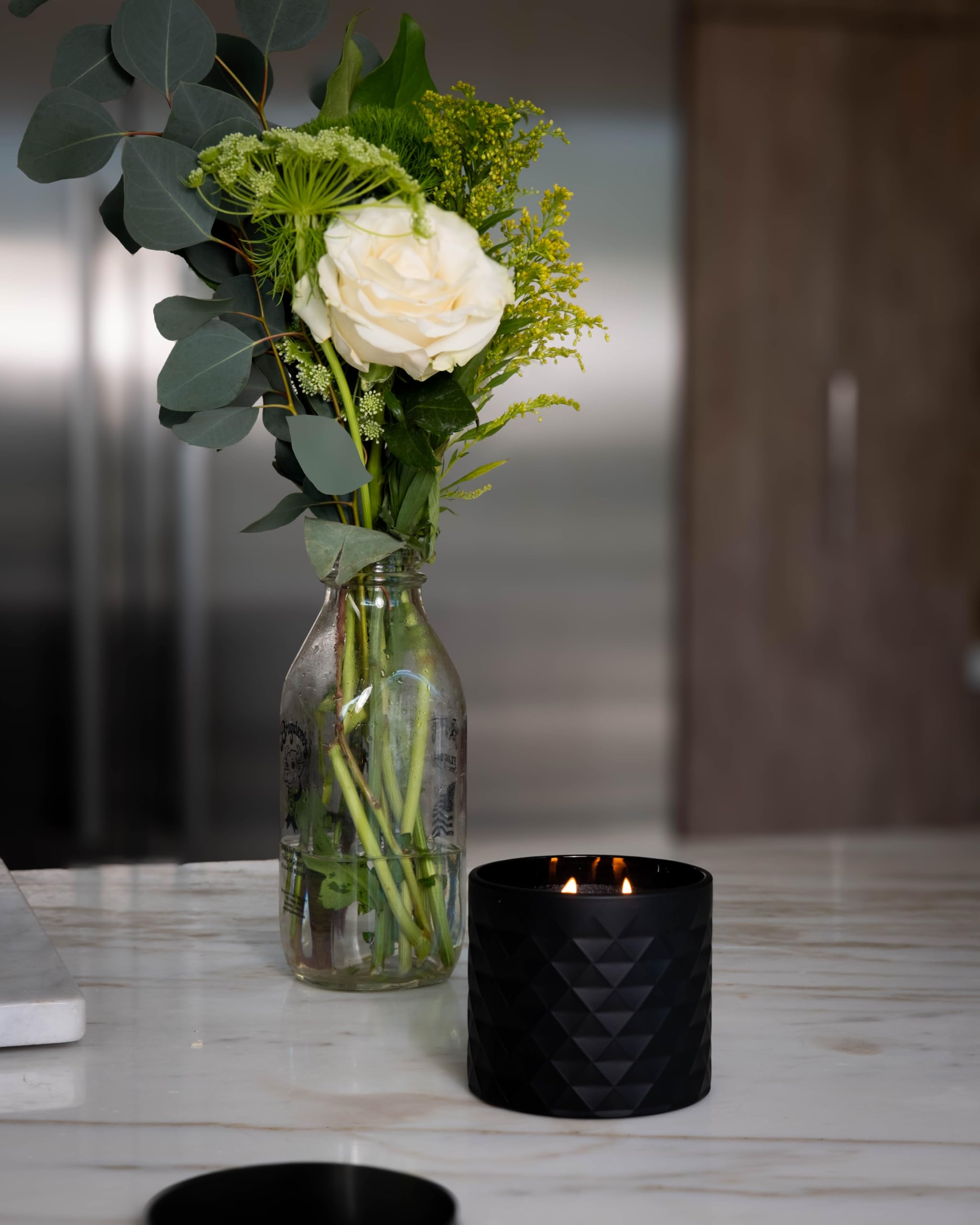 Gold Canyon Signature Medium Candle, Sunkissed Cedar Scented Candle, 14 oz., Three Wicks, 100% Natural Soy Wax Candle, Matte Black Glass Jar, Notes of Bergamot, Cedarwood, Spicy Woods, & Clean